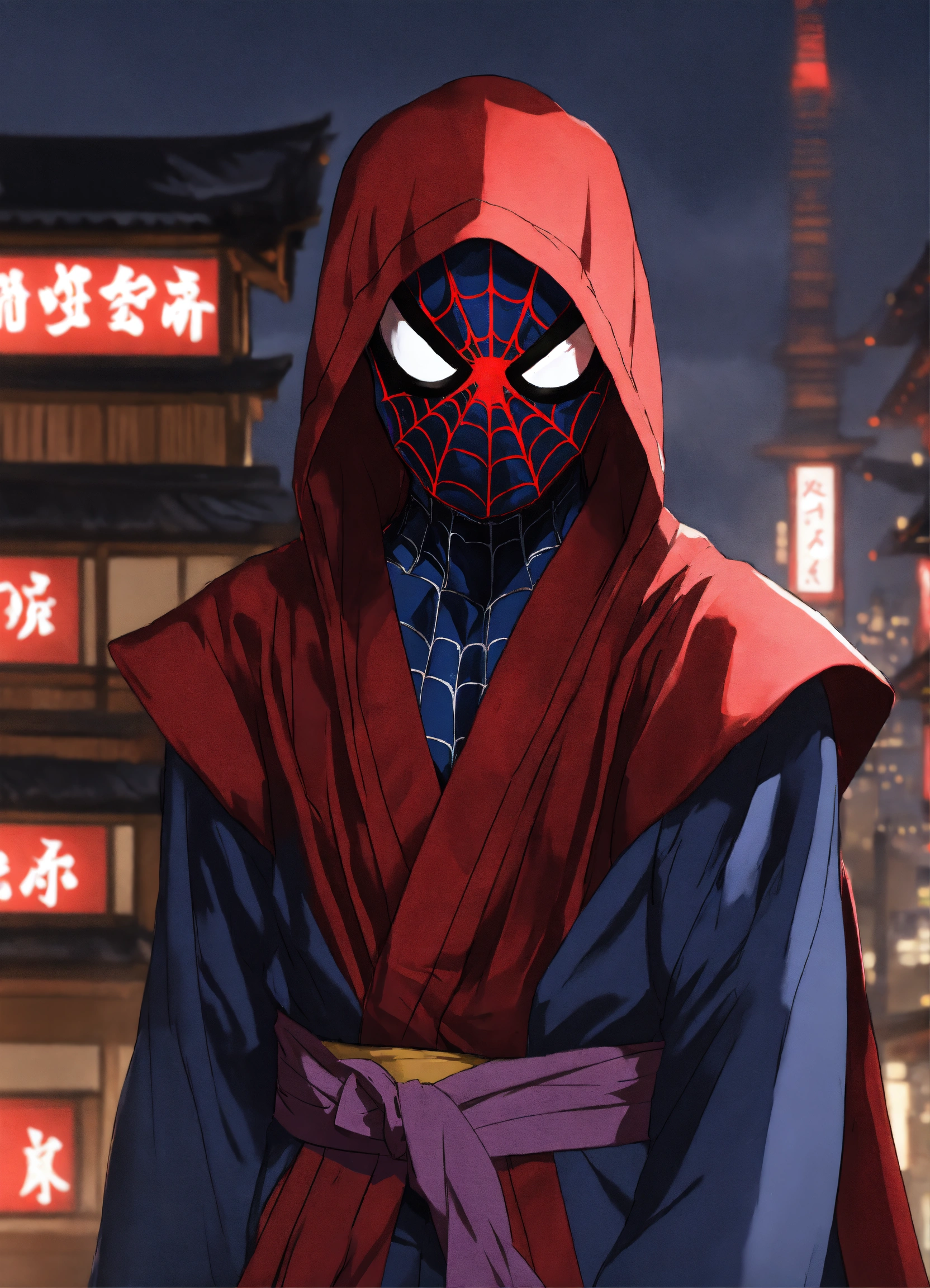 Lexica - Spider-Man wearing an Akatsuki robe. Anime