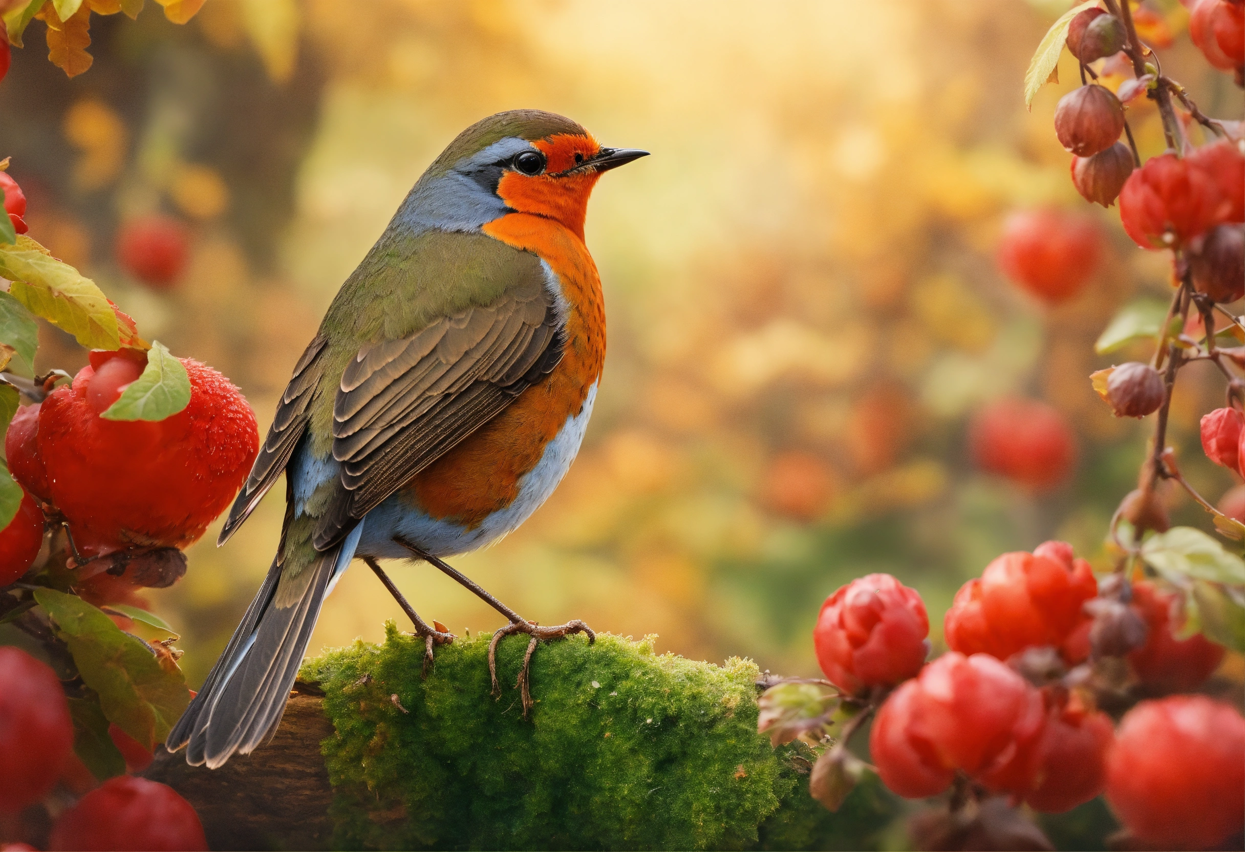 Lexica - Beautiful detailed robin bird with red belly with a detailed ...