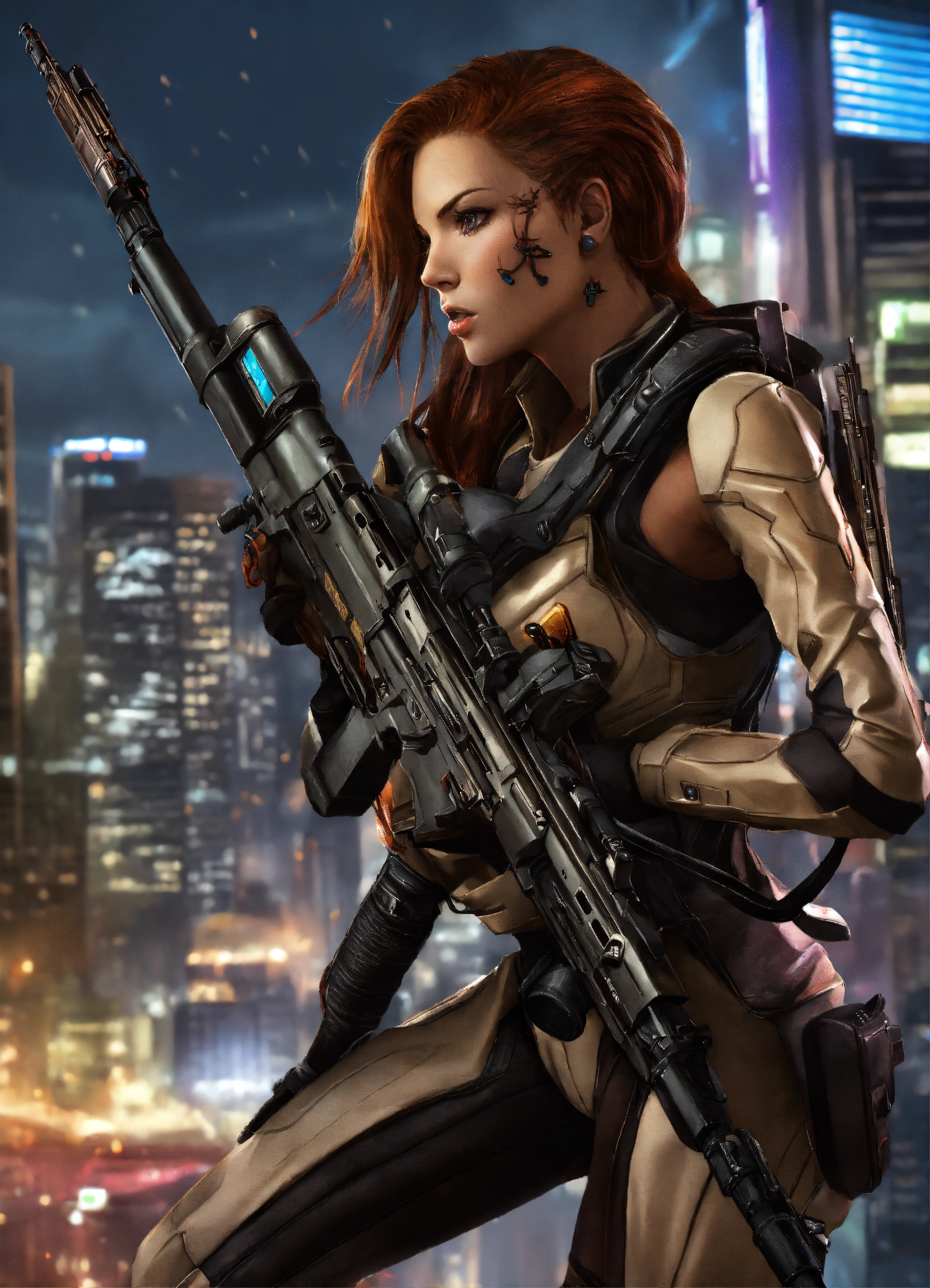 Lexica - Sarah Kerrigan a ghost StarCraft character shooting a sniper ...
