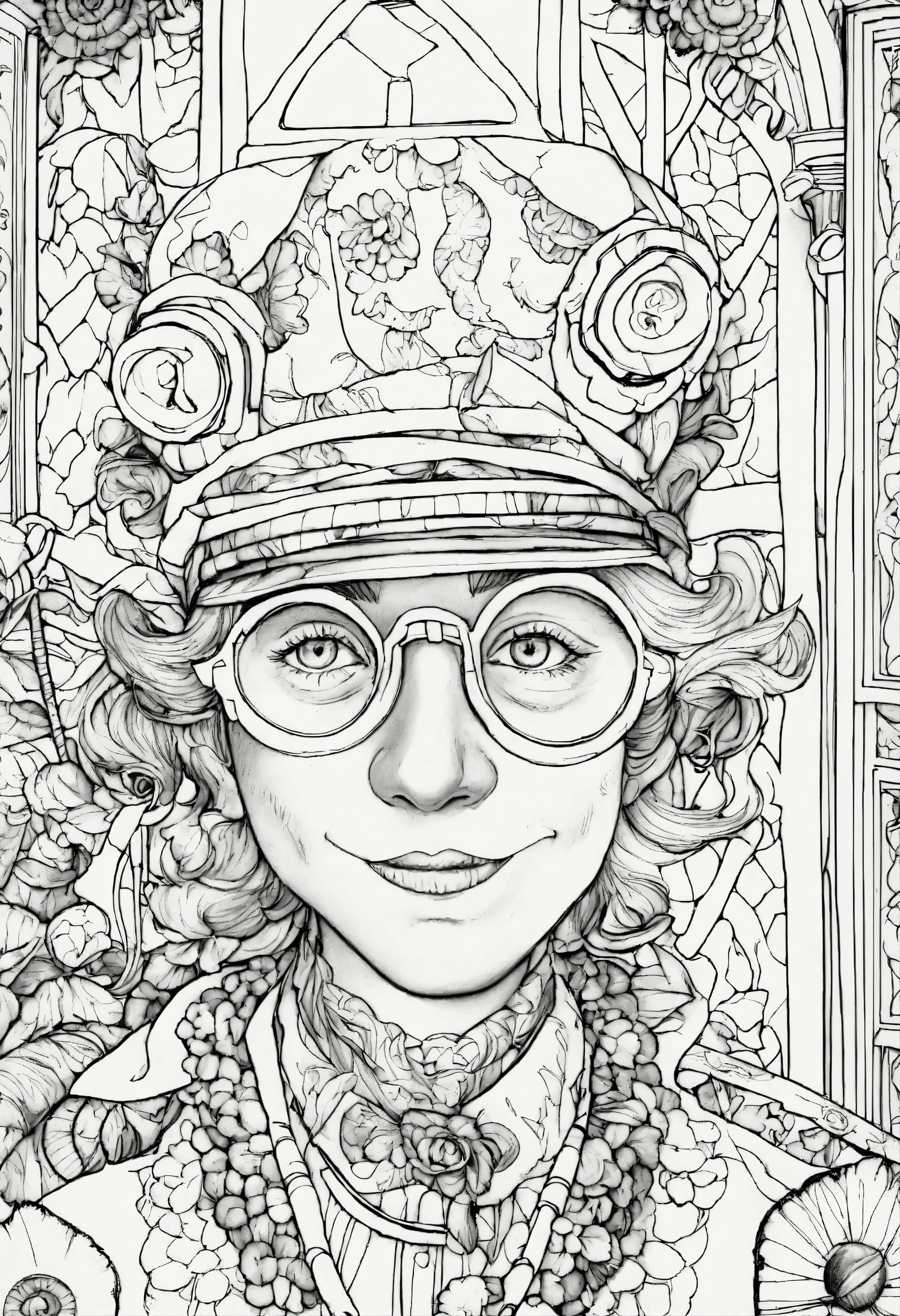 Lexica - Coloring page for adults, whimsical art, MAD Magazine ...