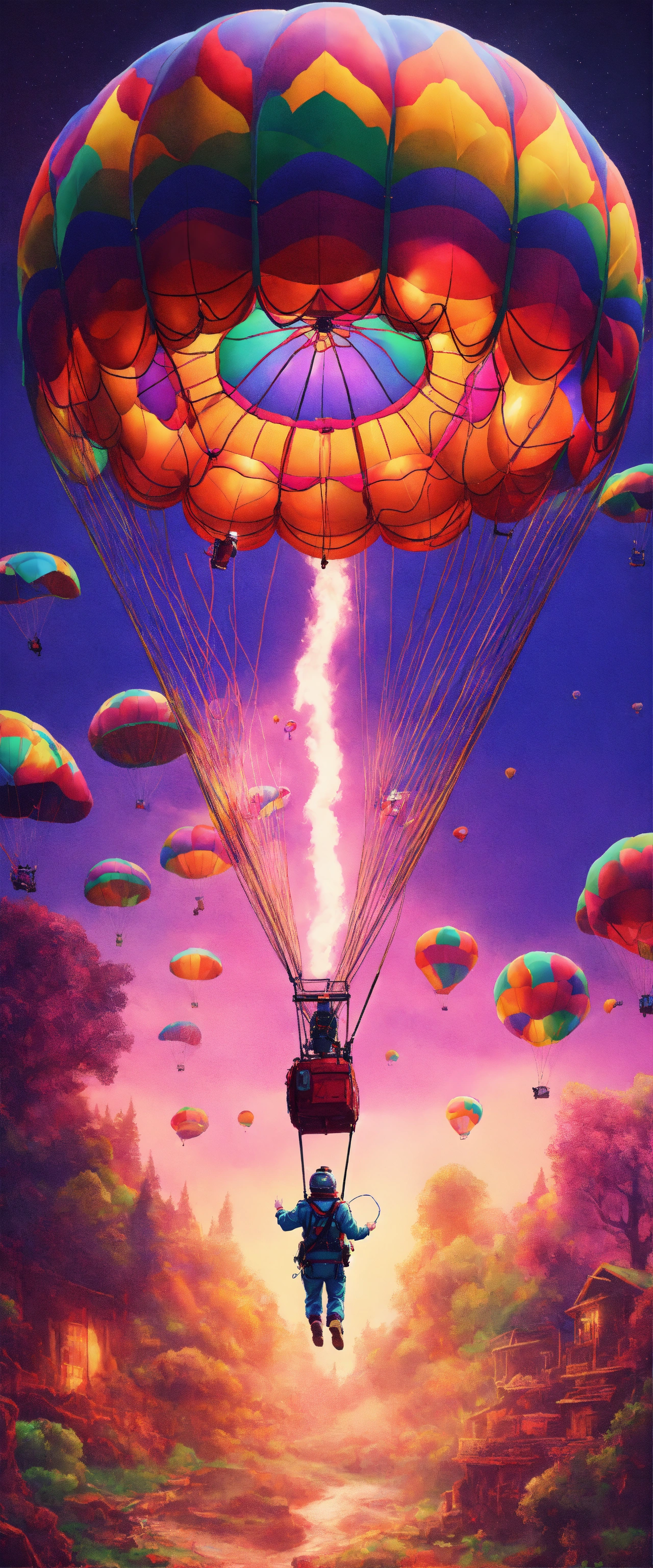 Lexica - The most surreal psychedelic parachuter ever, 4k, dmt