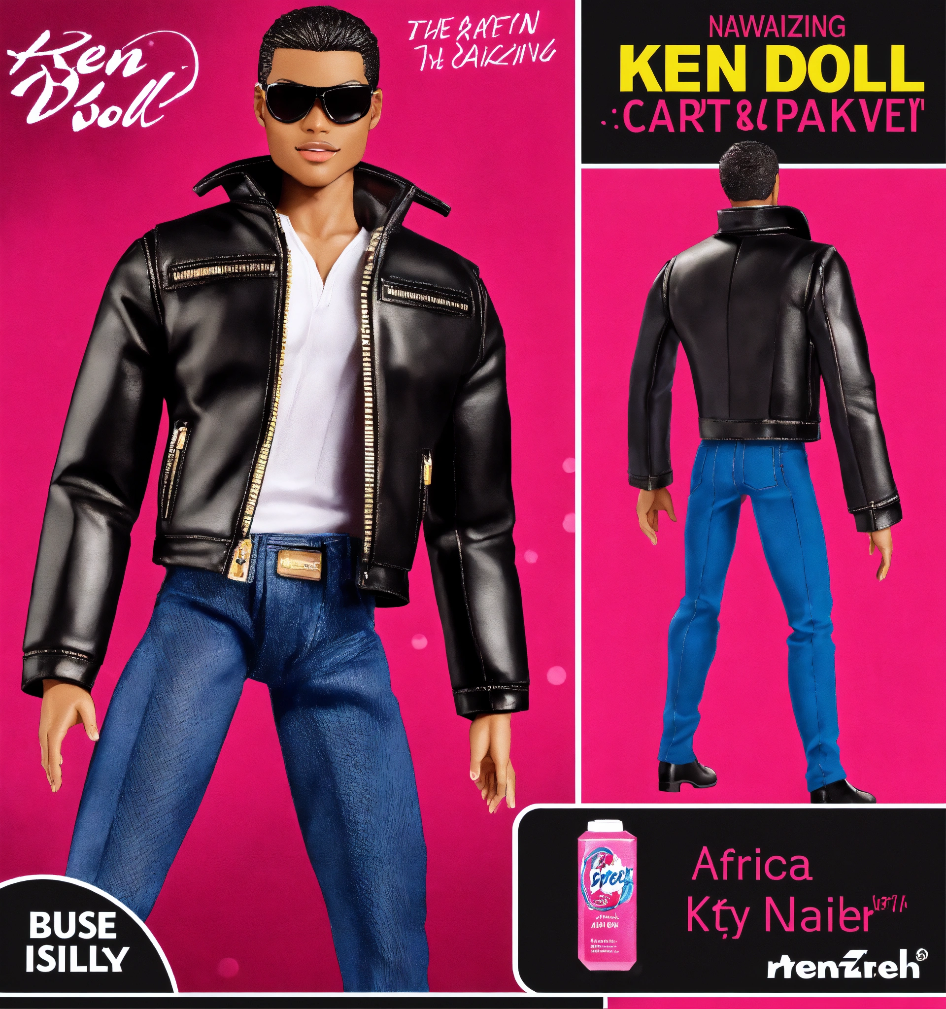 Lexica - Design the packaging for a Ken doll in a stylish, black ...