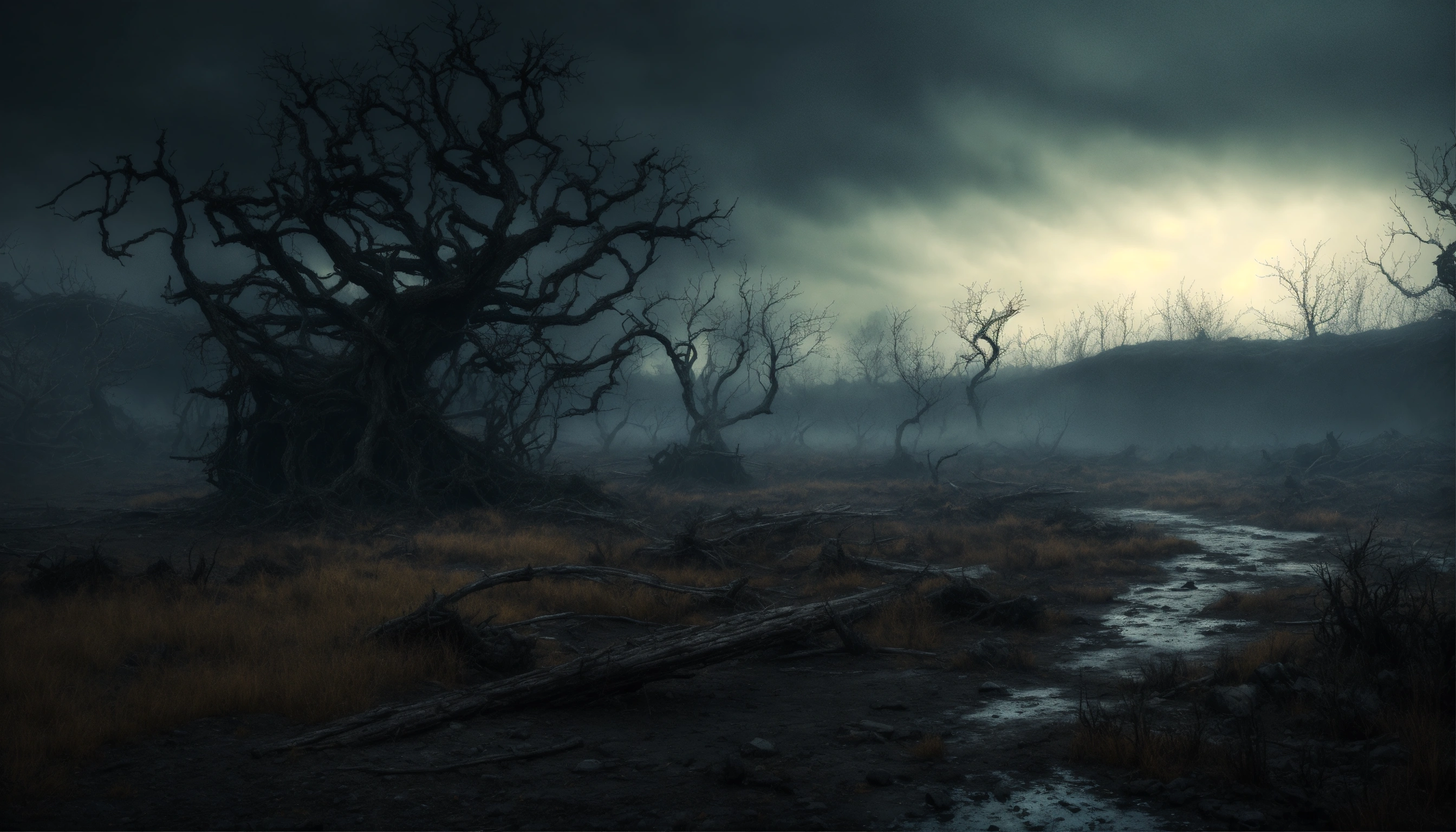 Lexica - NIGHT . DARK NIGHT. digital image of a dark and eerie nature ...