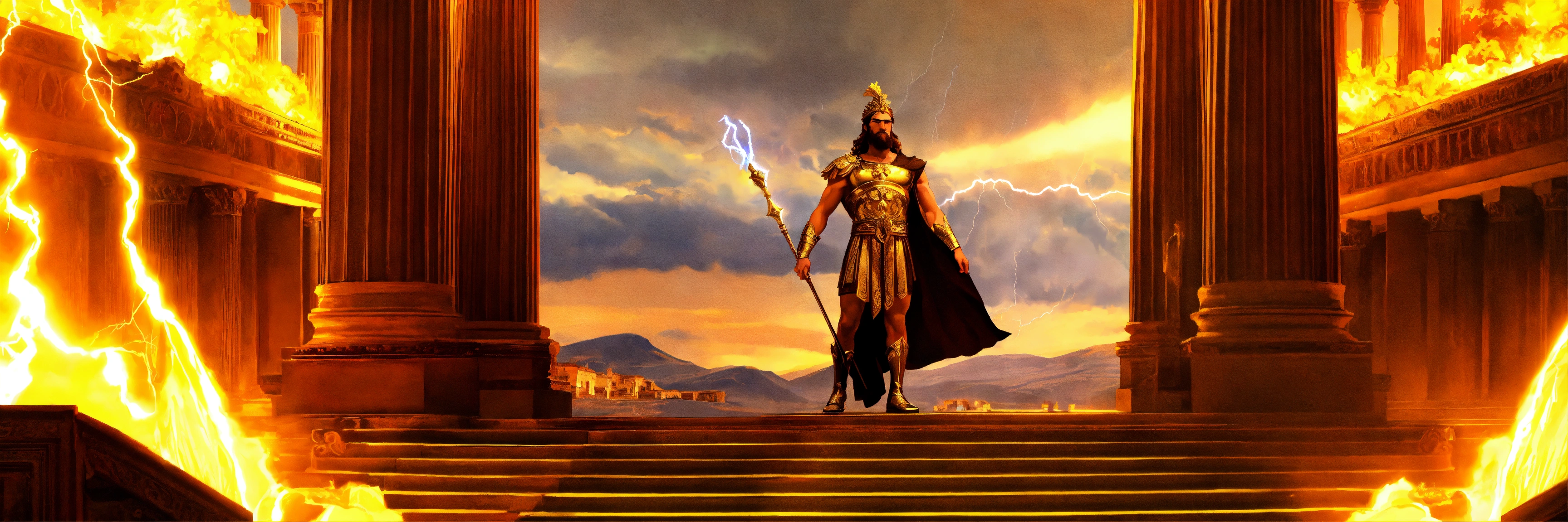 Lexica - Zeus is typically depicted with eyes that radiate a gleam ...