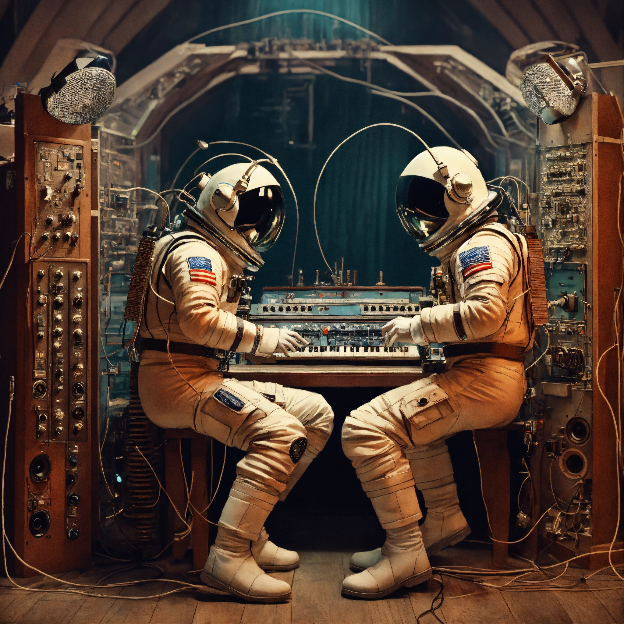 Lexica - Intricate detailed artwork two astronauts playing on an ...