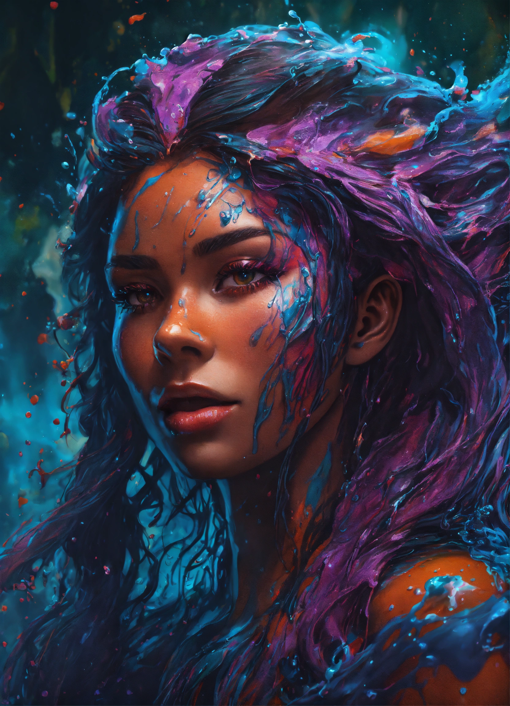 Lexica - Unsplash art, a quirky liquid portrait of a hauntingly ...