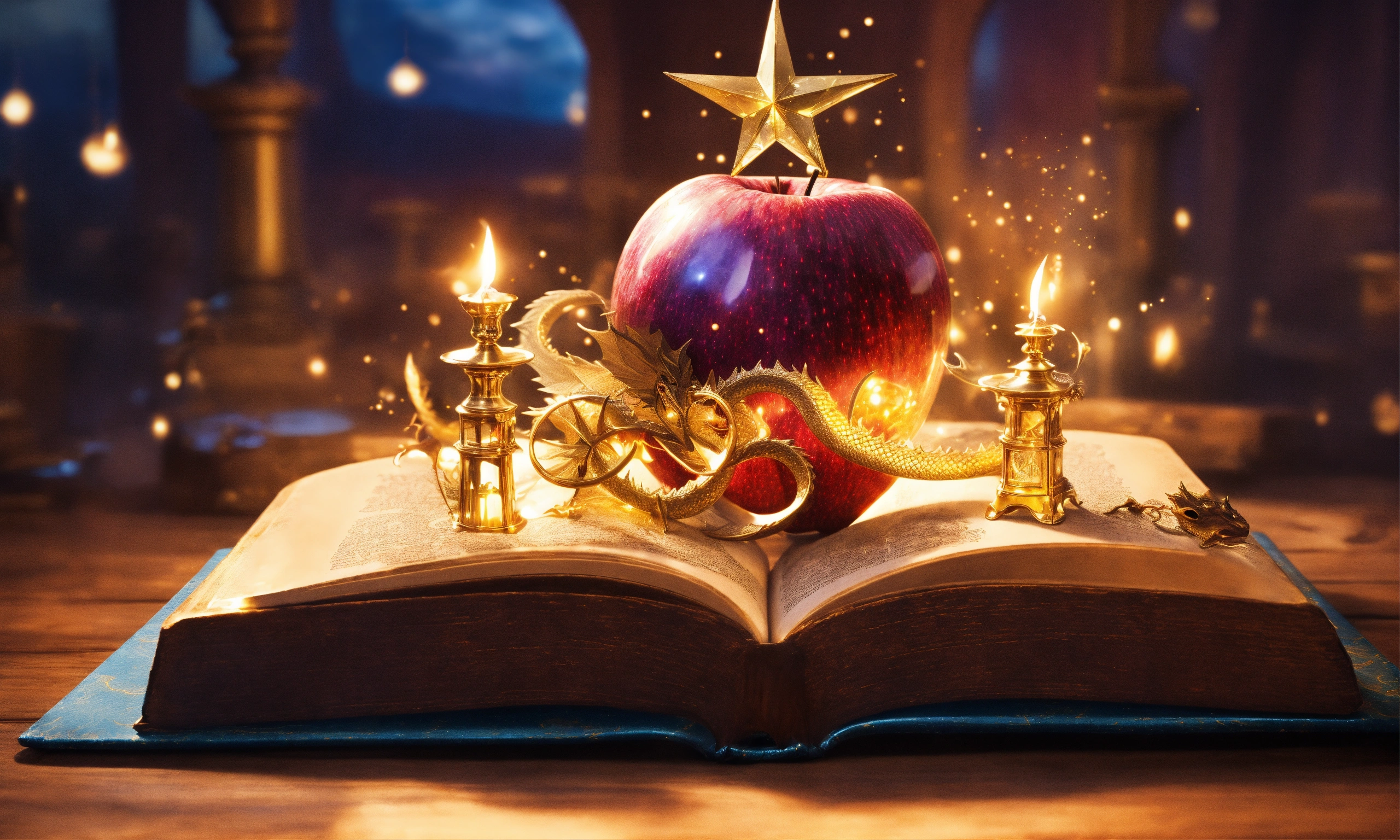 Lexica - A fancy magic book from which magic bursts into the world, a ...