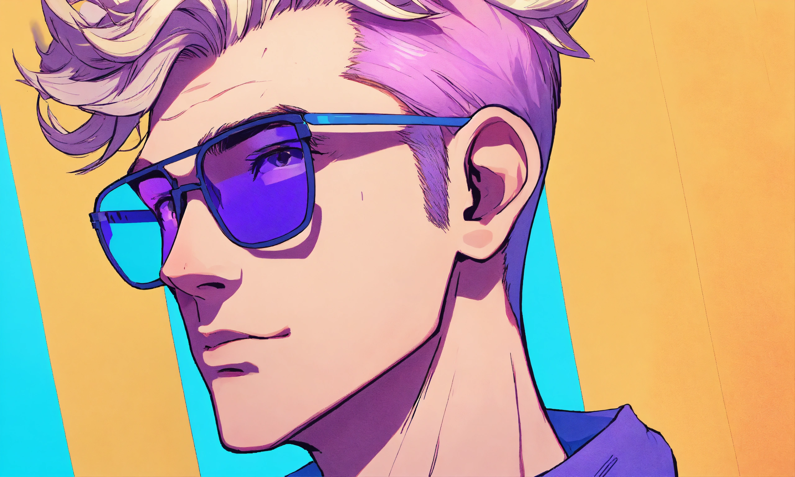 Lexica - A male gaming streamer, blonde hair, clean shaved, short wavy ...