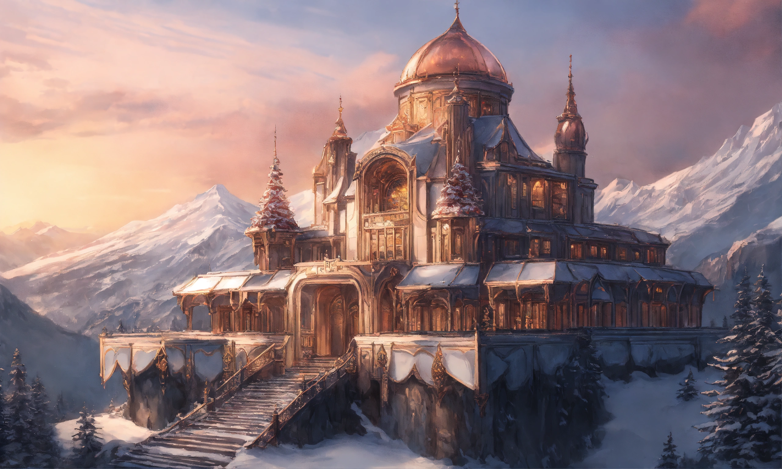 Lexica - Drawing of the full image of an elegant high elf sci fi palace ...