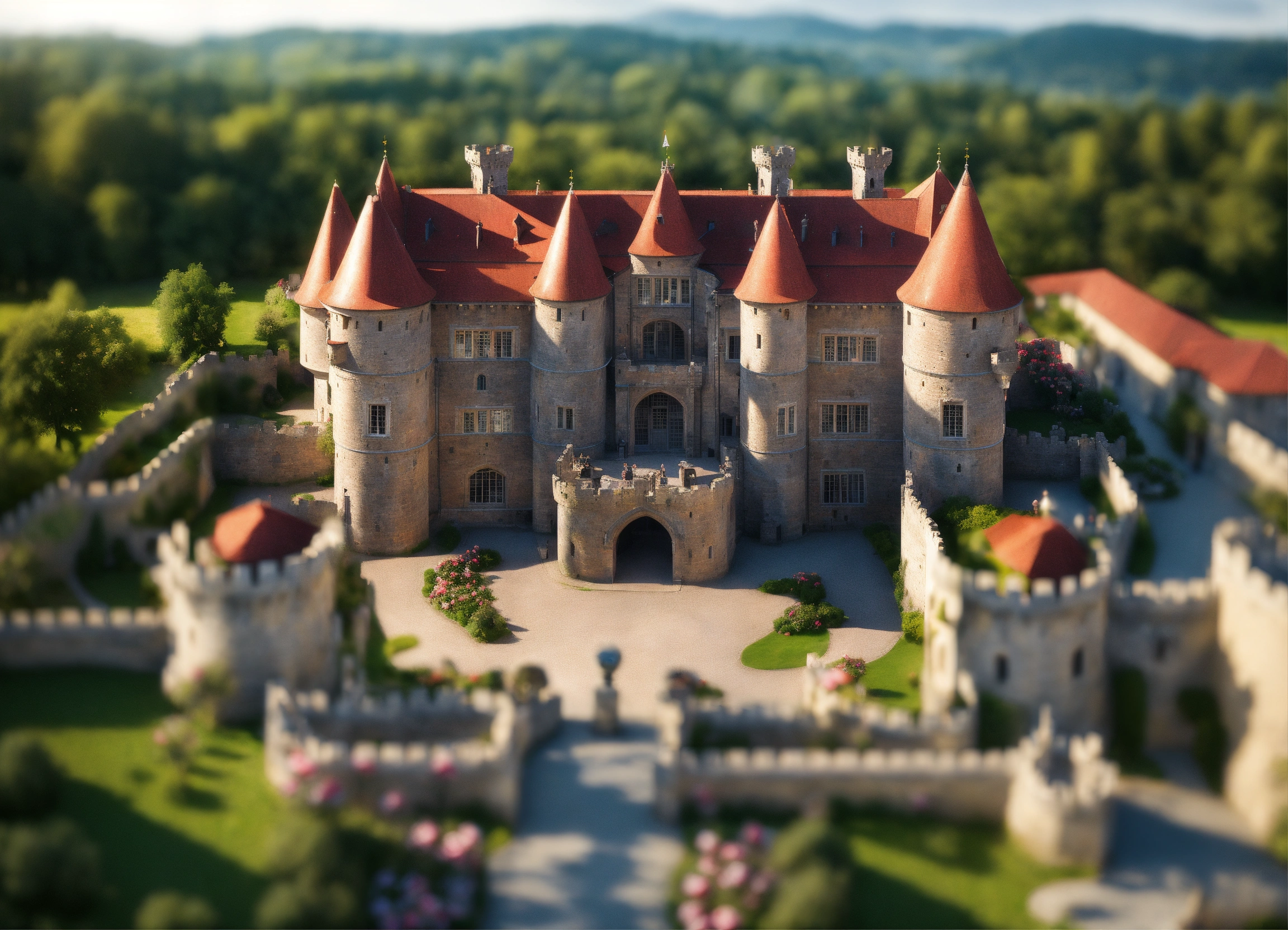 Lexica - Ultra realistic, photorealistic, bird's eye view of a small ...