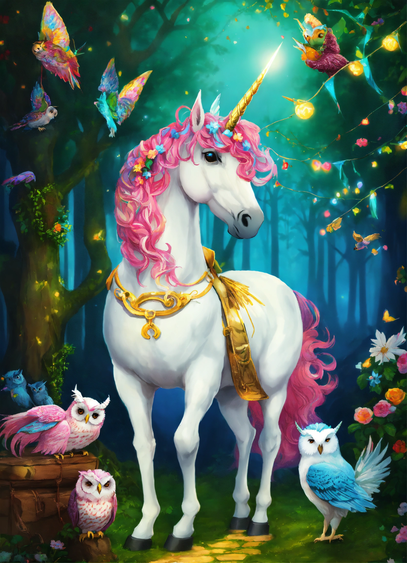 Lexica - Mystery of The Enchanted Forest... Show unicorn and Owls