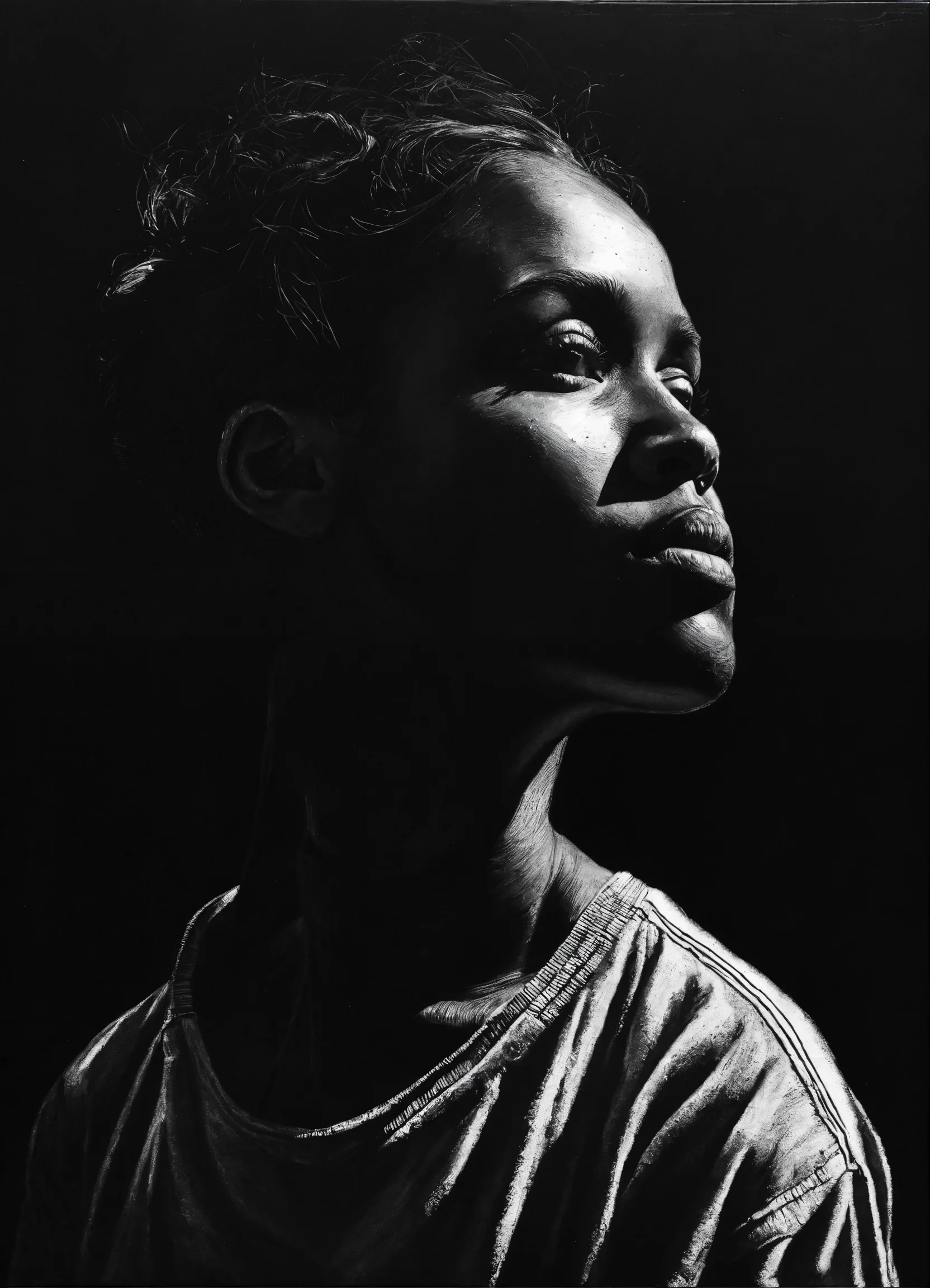 Lexica - Inspiring portrait drawing with black background