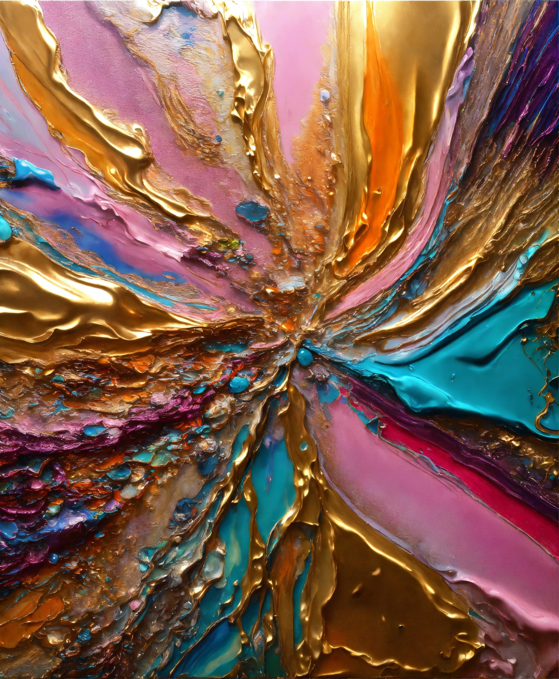 Lexica - Colorful abstract painting oil and water complex complicated ...