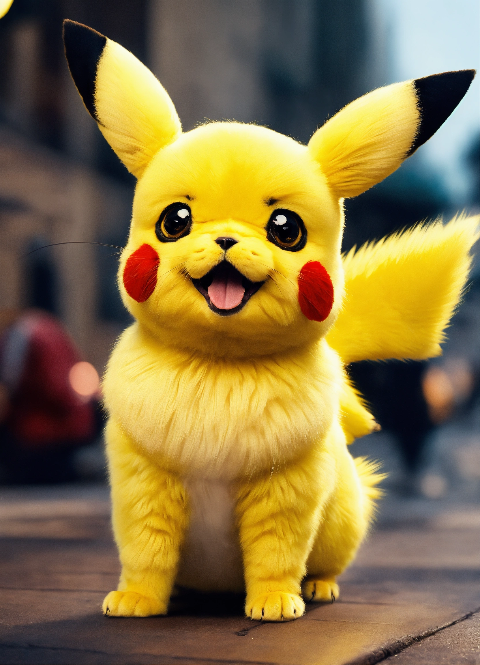 Lexica - Pikachu if it was a dog, cute fluffy yellow fur, cute face
