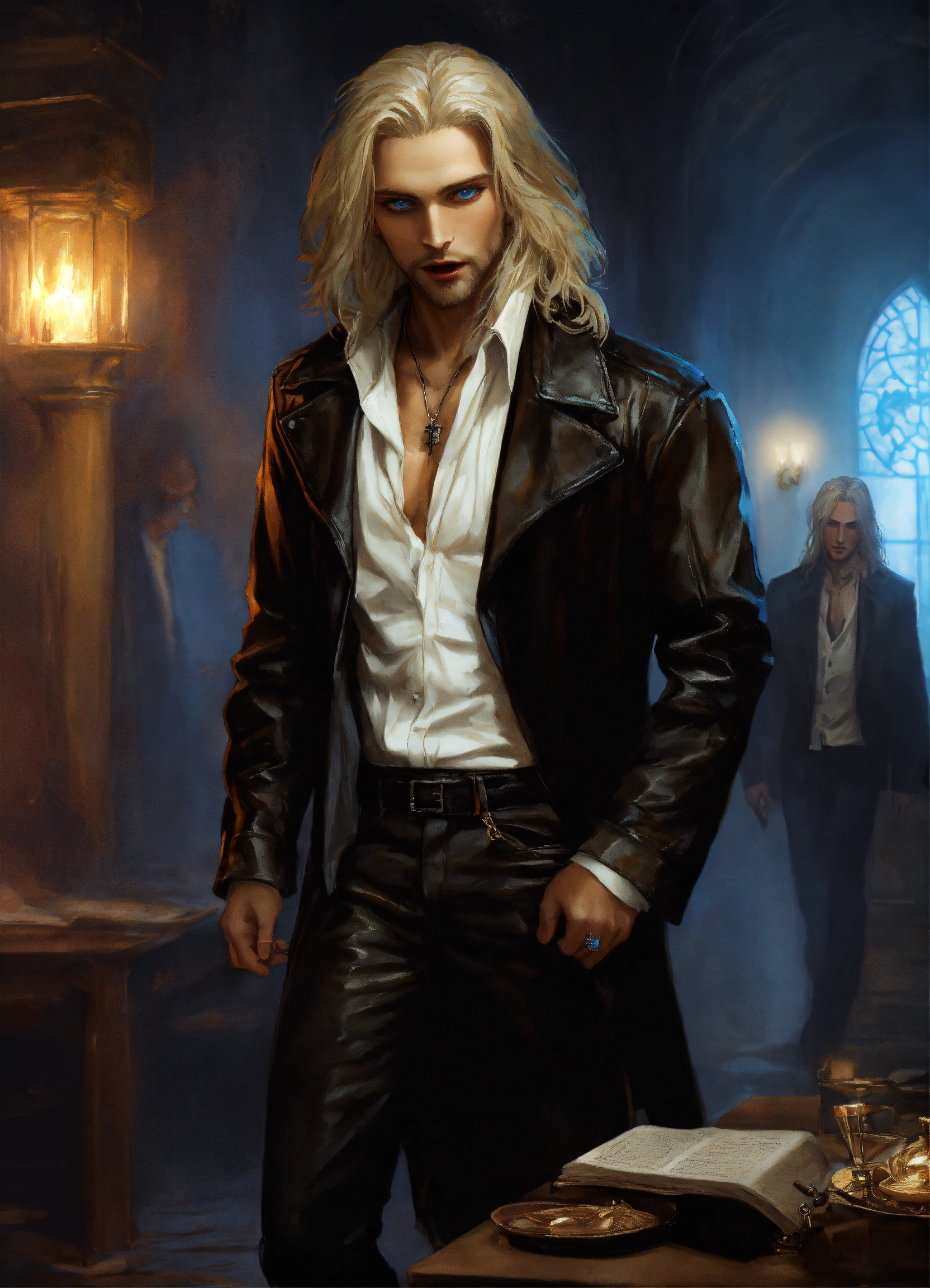Lexica - A thin blond male Setite vampire faith preacher from Vampire ...