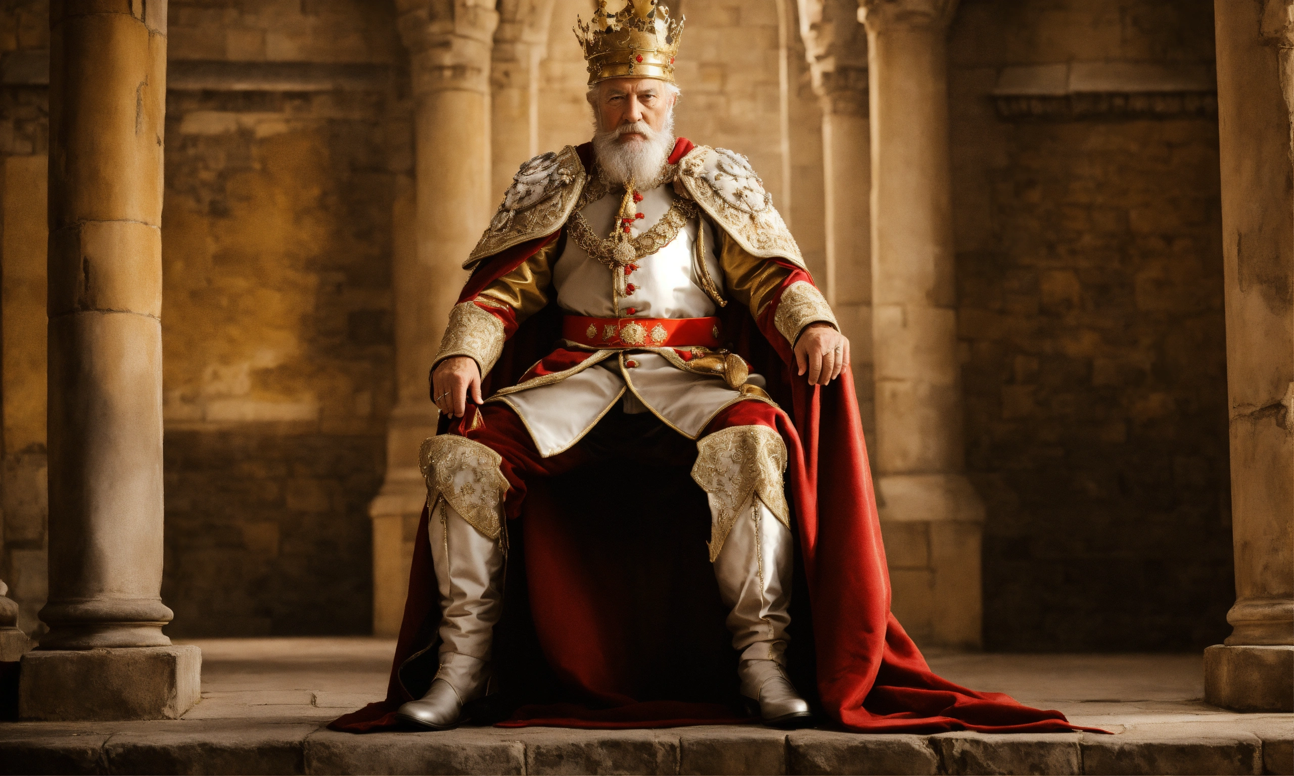 Lexica - Take photos of old king in reference style,White skin, full ...