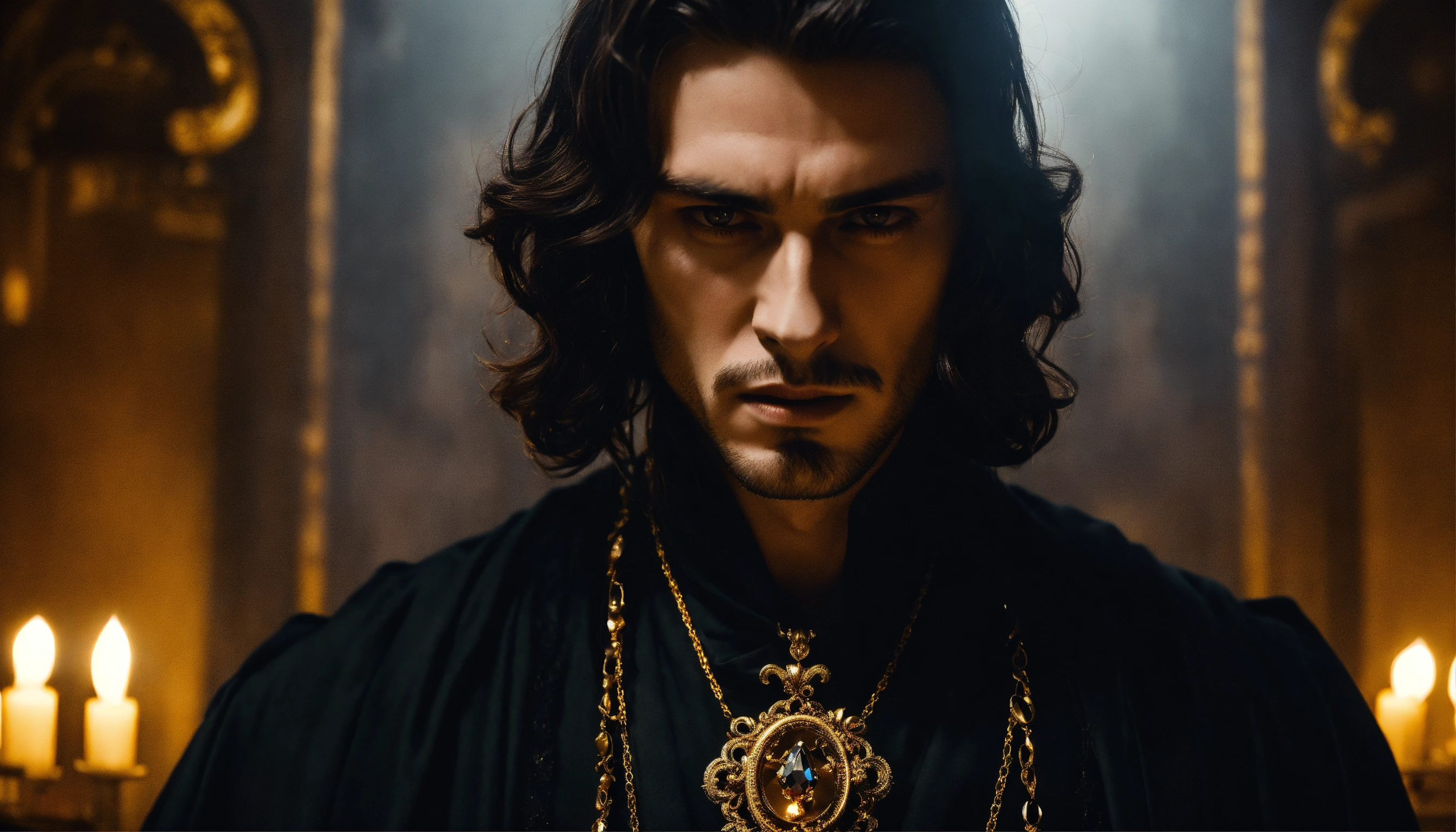 Lexica - Sinister, mysterious and dramatic portrait of a young handsome ...