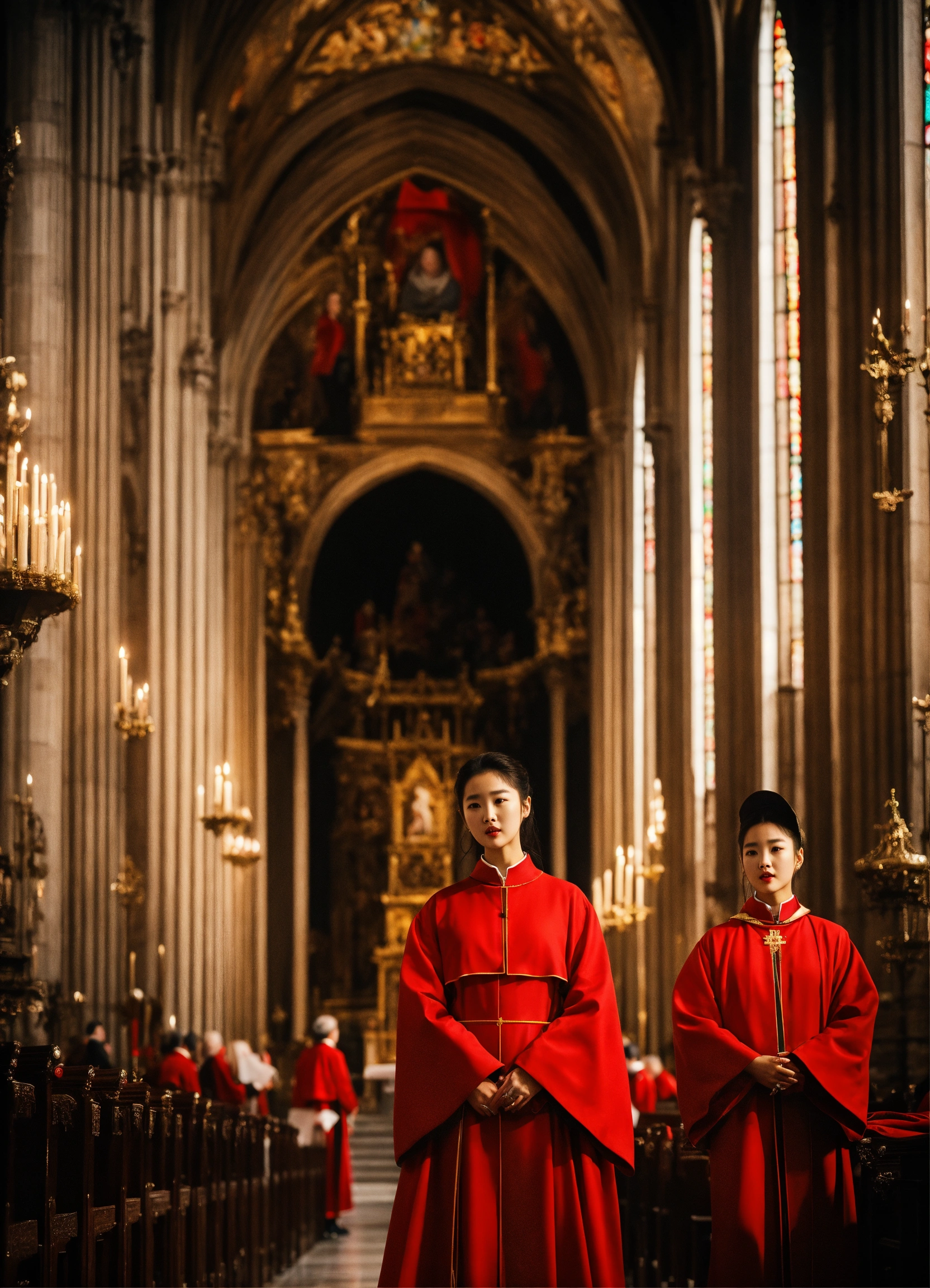 Lexica - Gorgeous Liu yifei as a Catholic cardinal with red robes and ...
