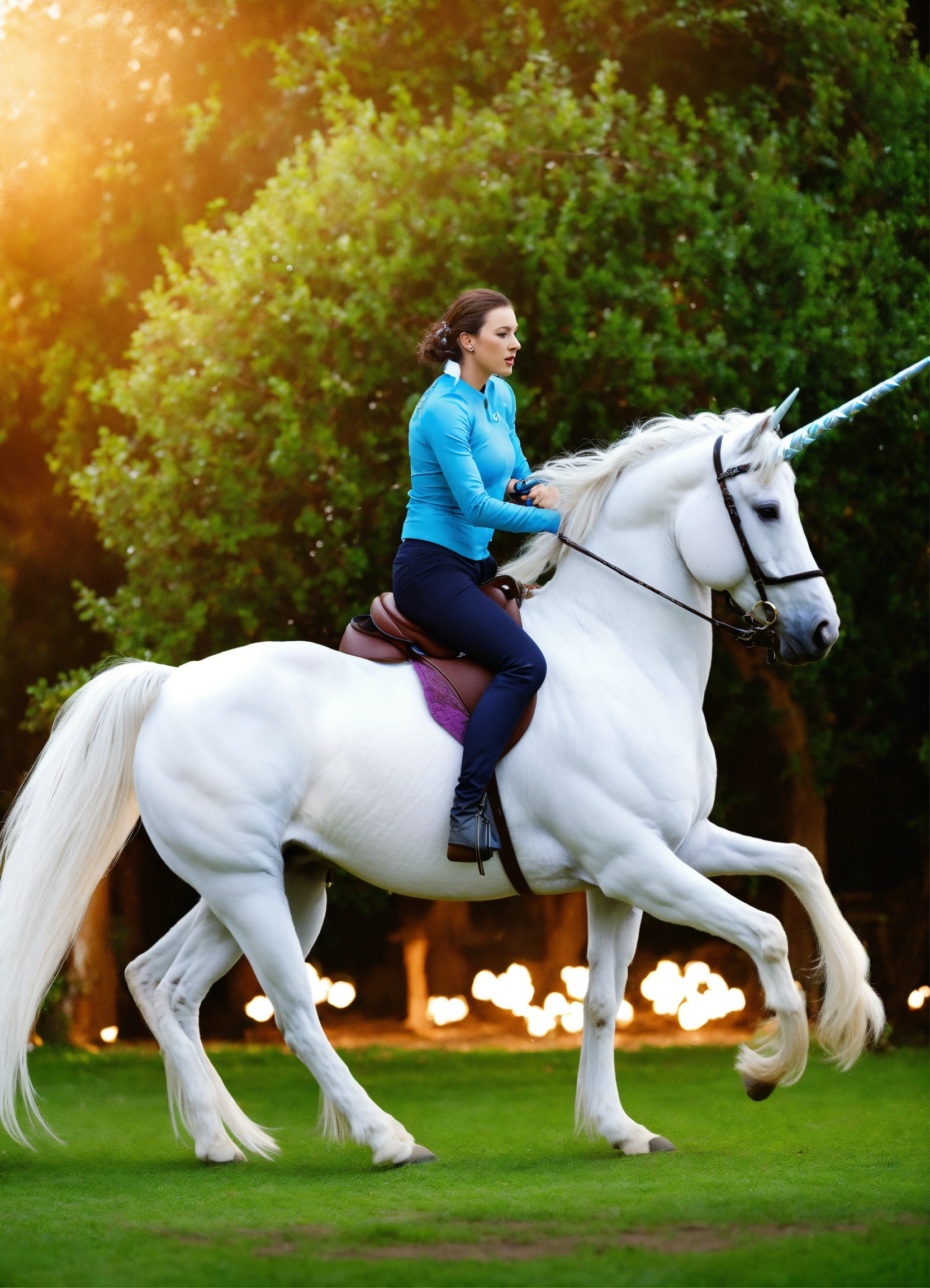 Lexica - Large unicorns riding everywhere