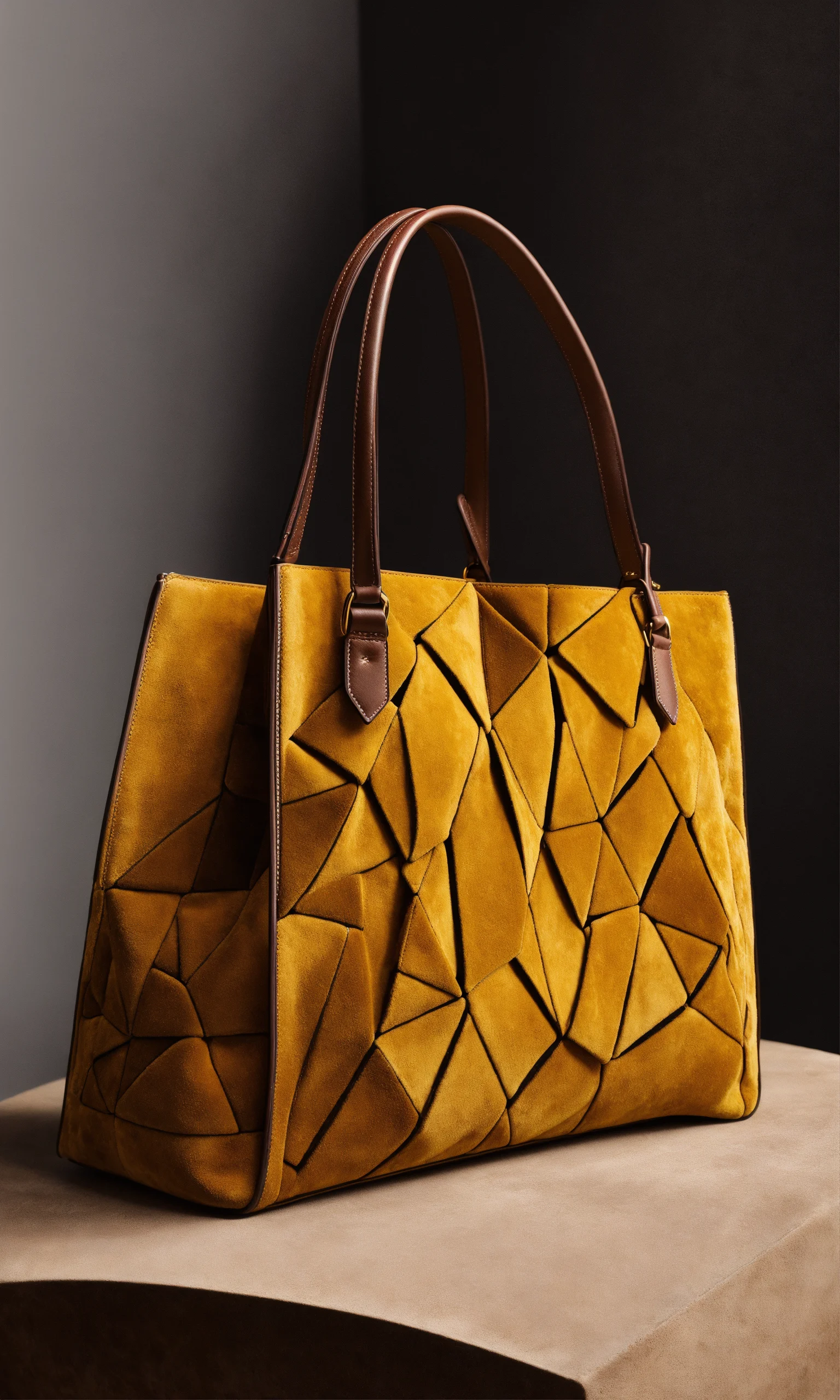 Lexica - Innovative yellow suede luxury bag, vintage inspiration, new ...