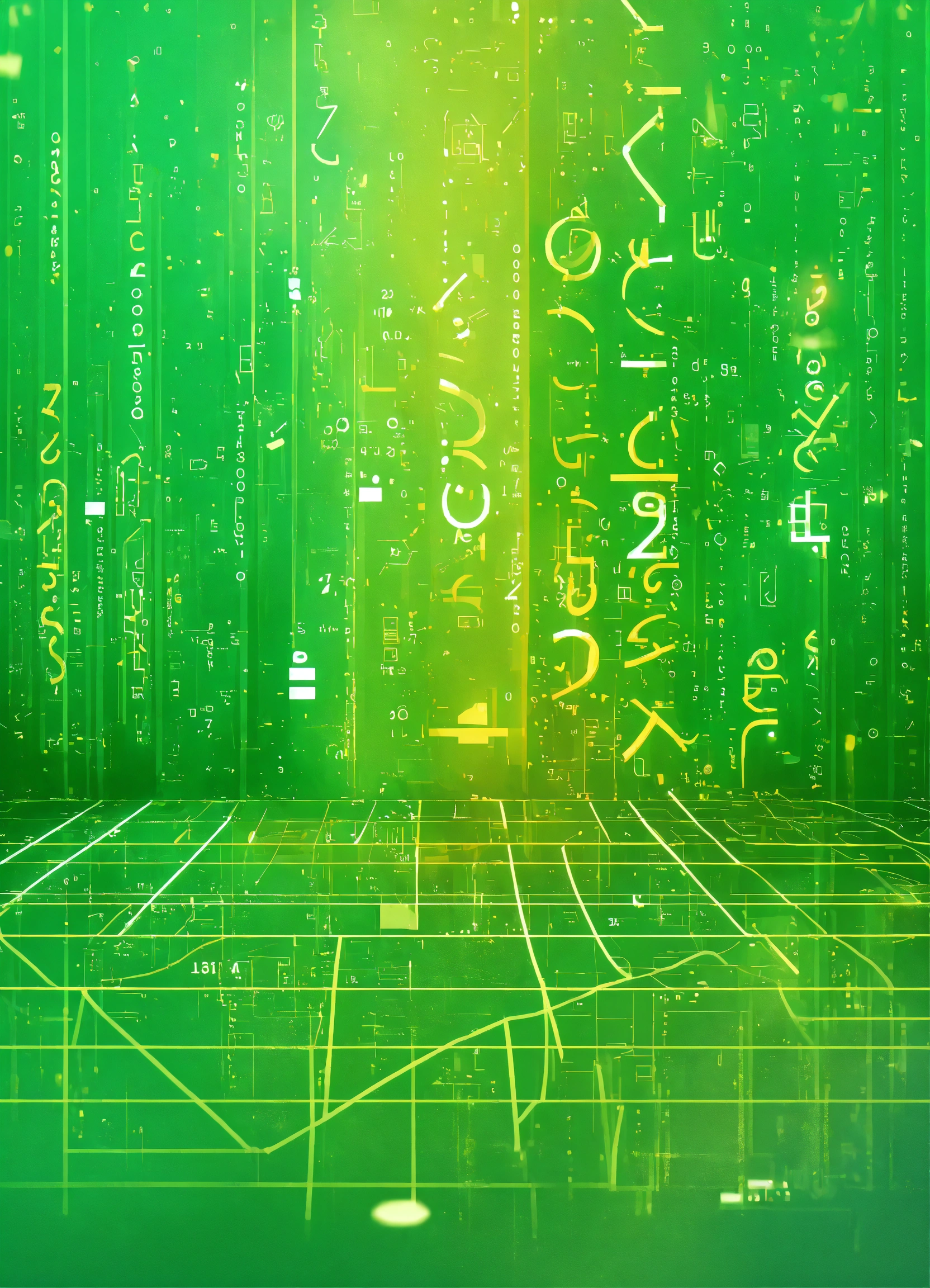 Lexica - Magical world of programming on a green background numbers and ...