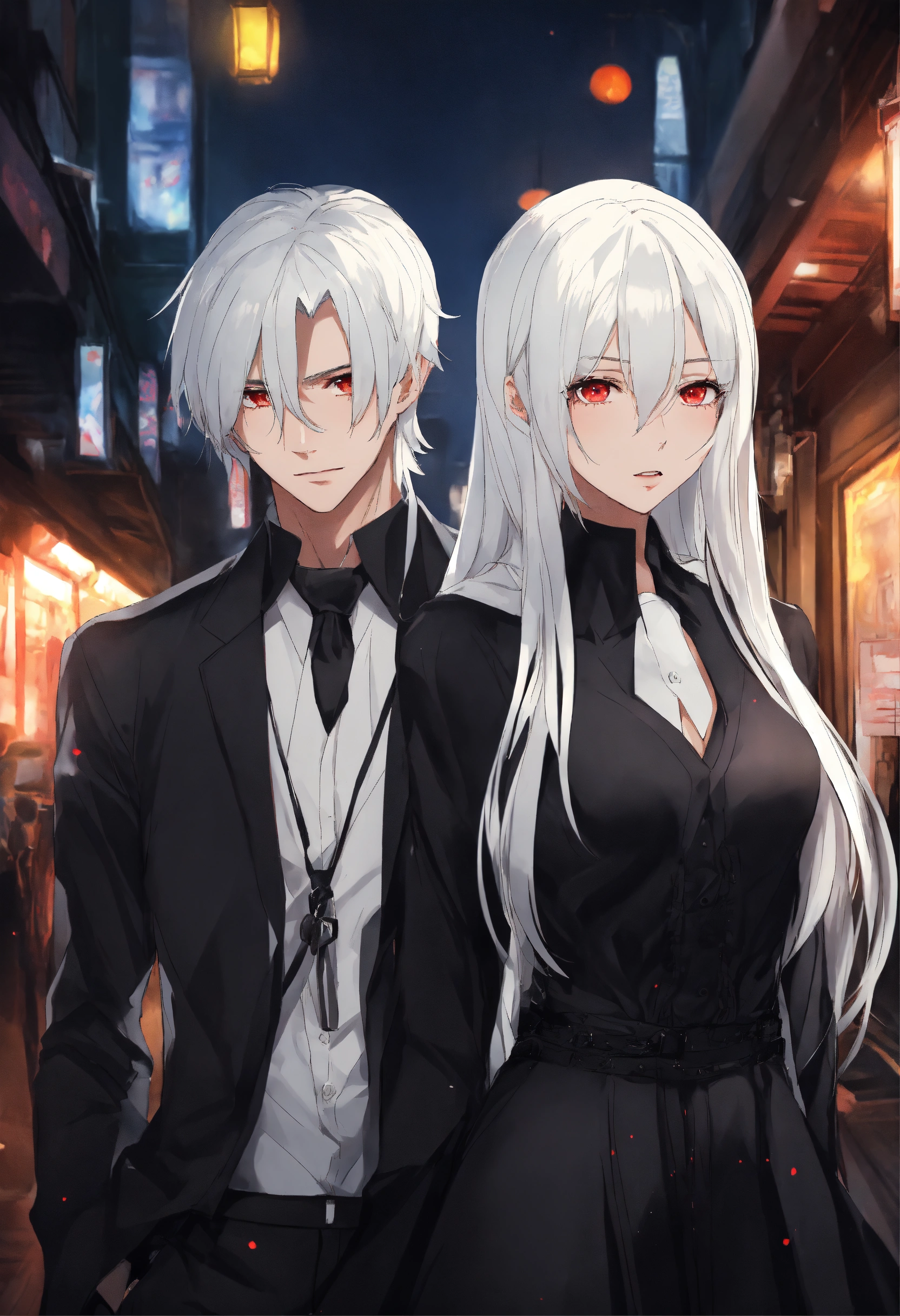 Lexica - Guy and girl 20 years old. twins. The girl has white long ...