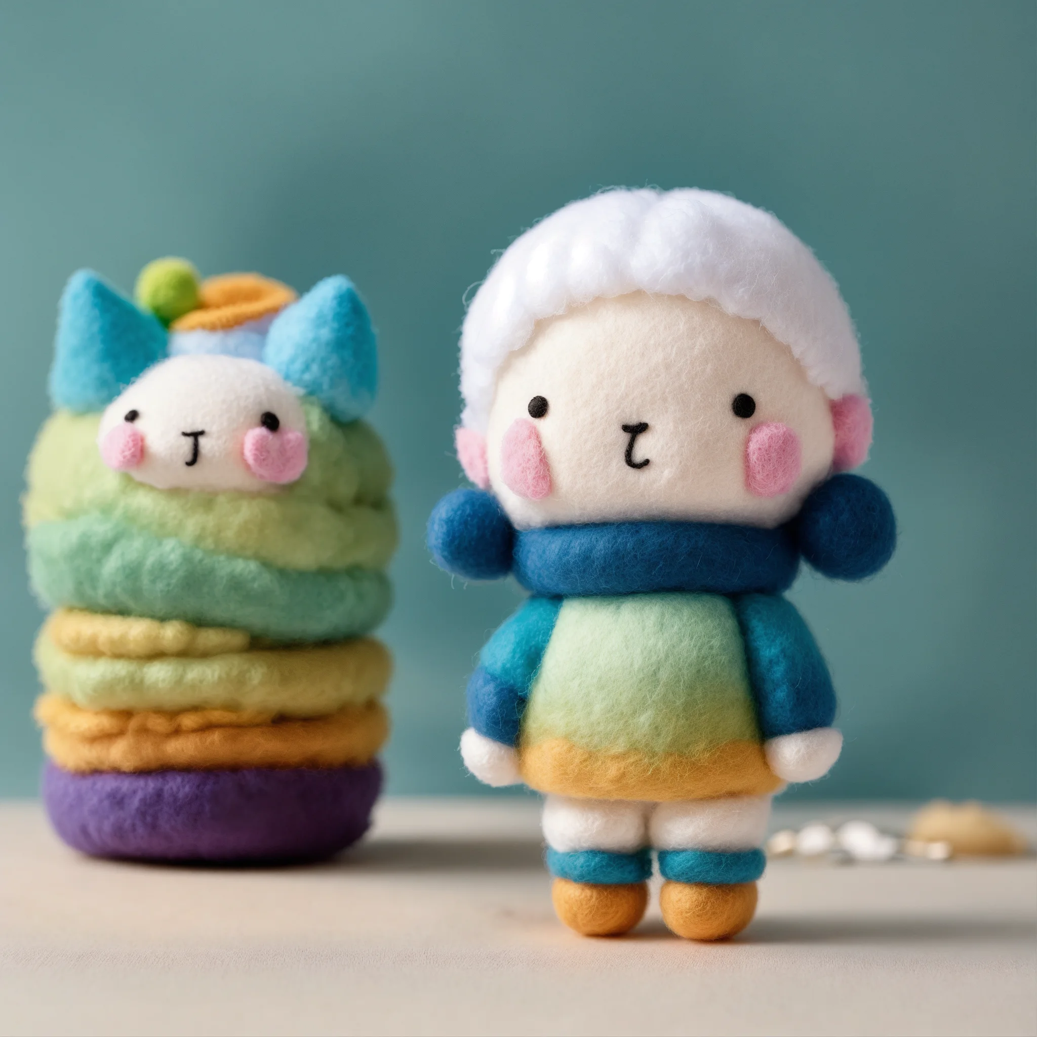 Lexica - Sheila Hicks, blind box toy, chibi, a china made of felt ...