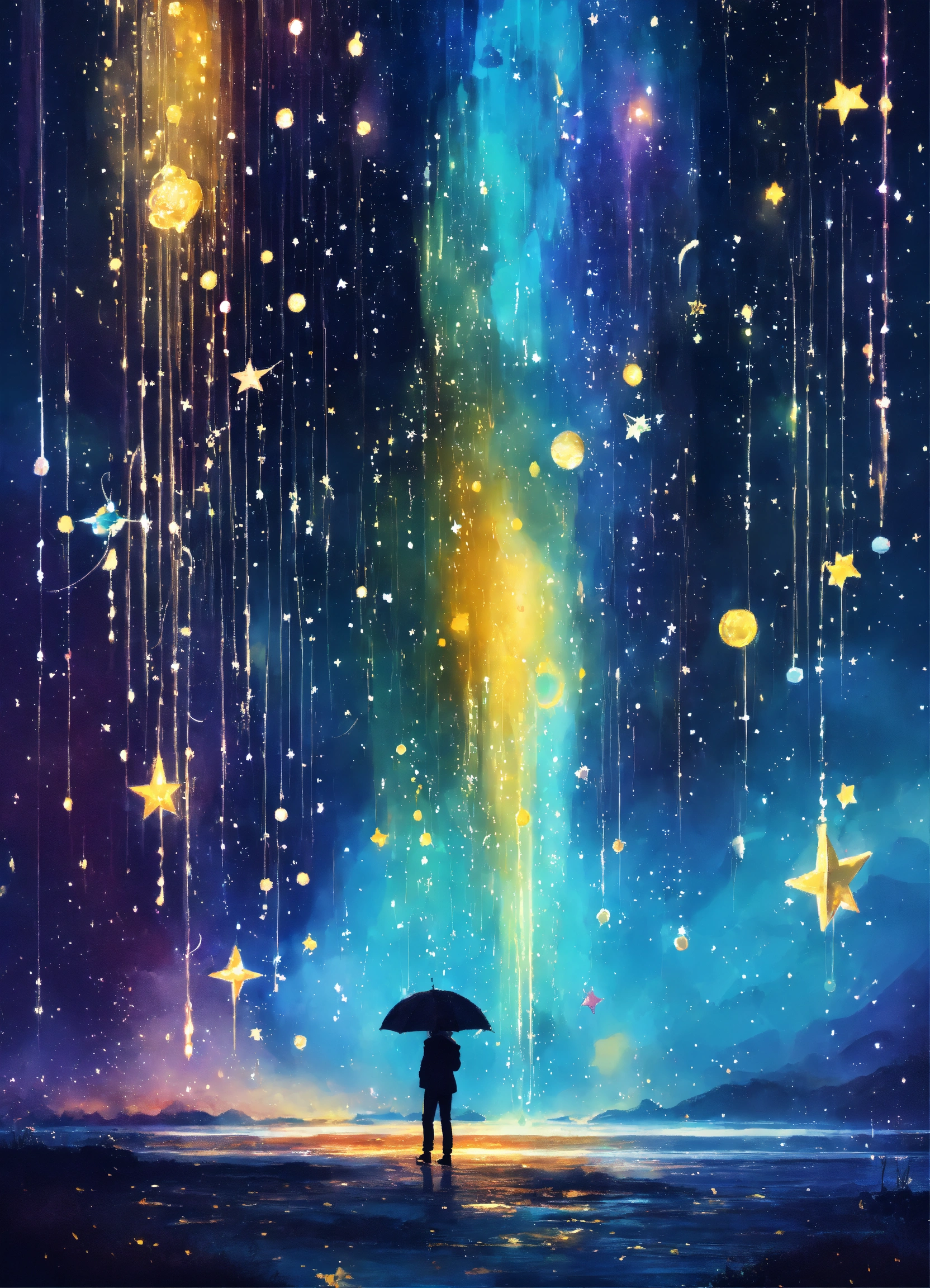 Lexica - Abstract magical rain, universe , stars,