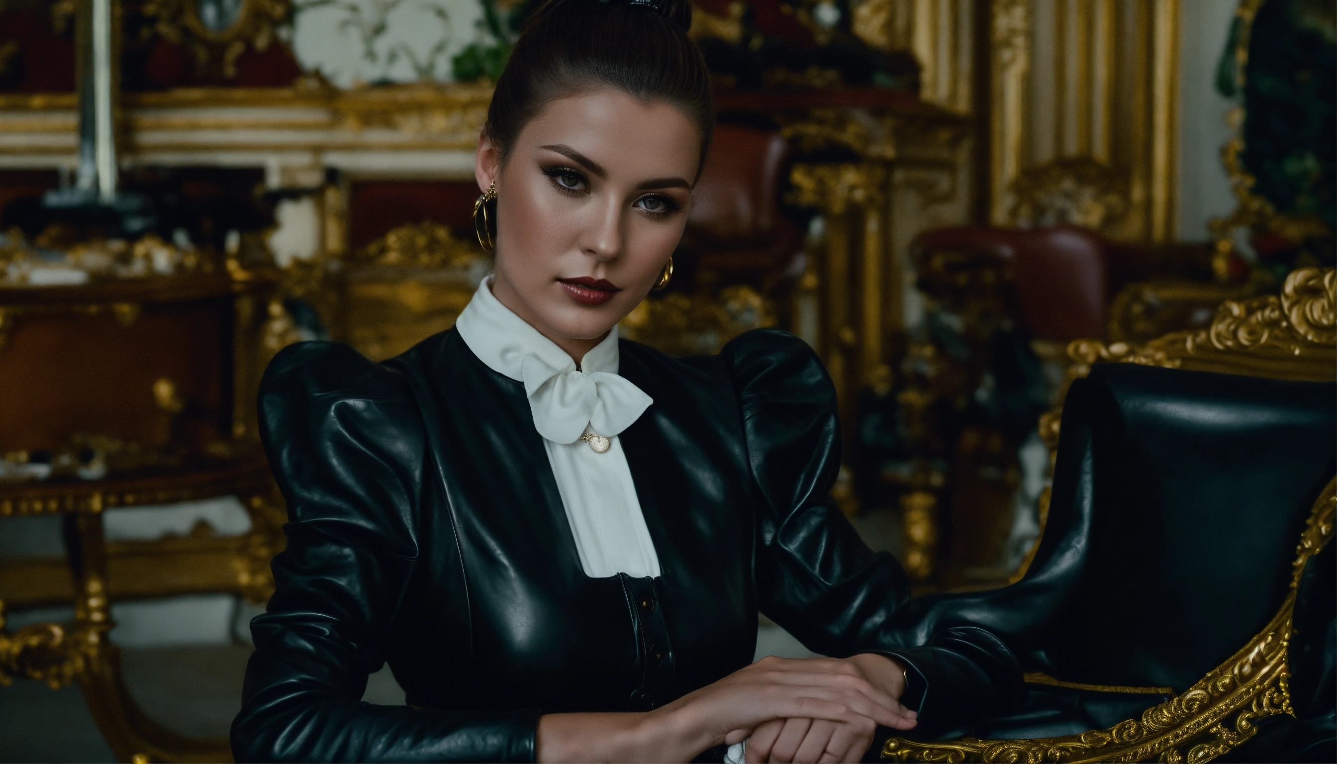 Lexica - Stunning european mistress woman fashion model sitting ...