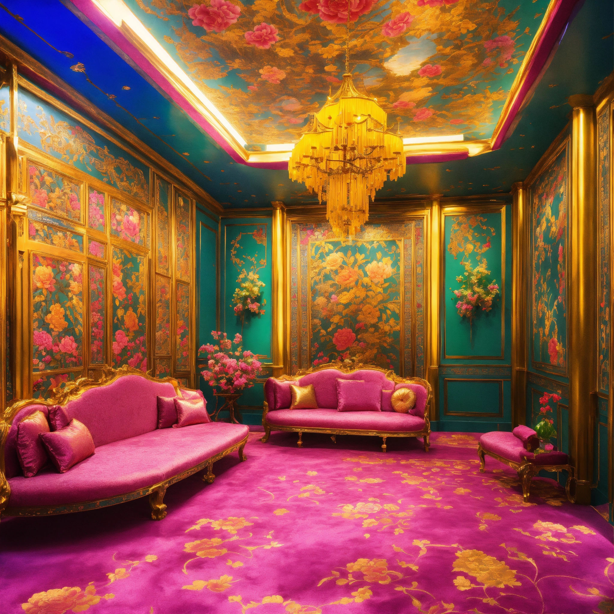 Lexica - Futuristic beautiful Chinese palace interior sitting room ...