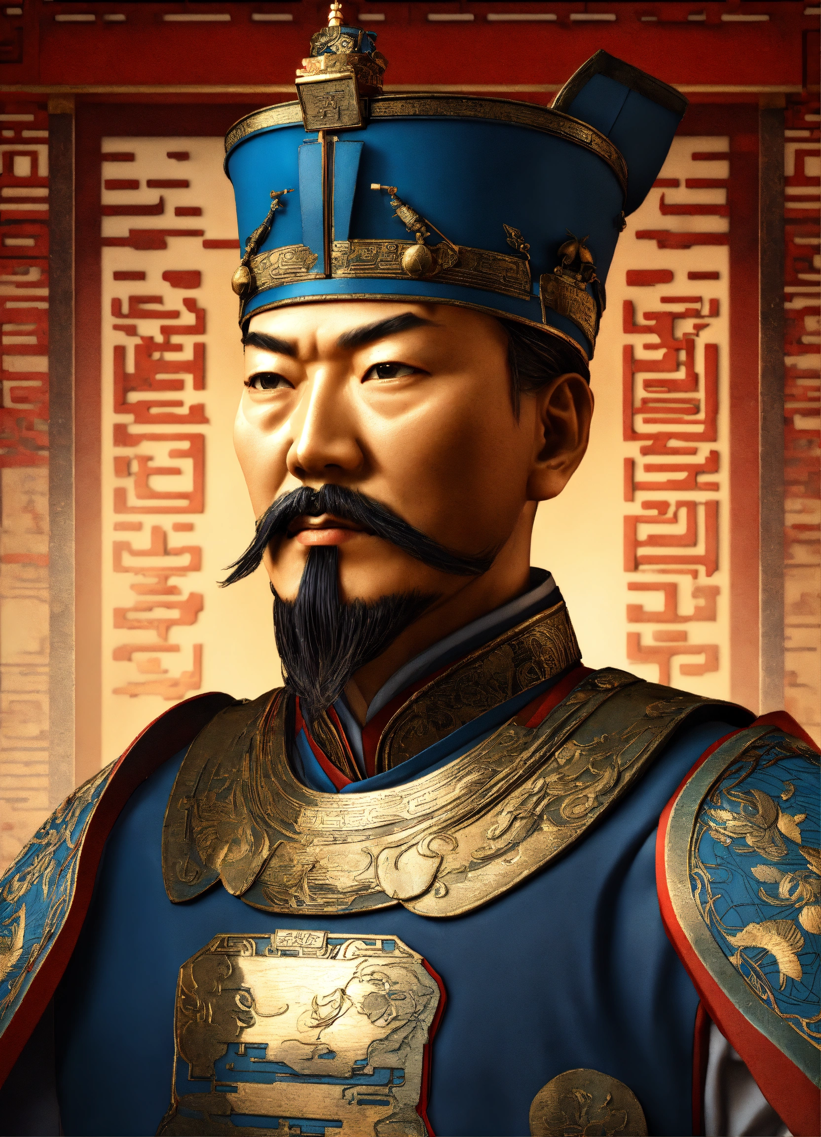 Lexica - A portrait of Chinese general Sun Tzu, 3d style