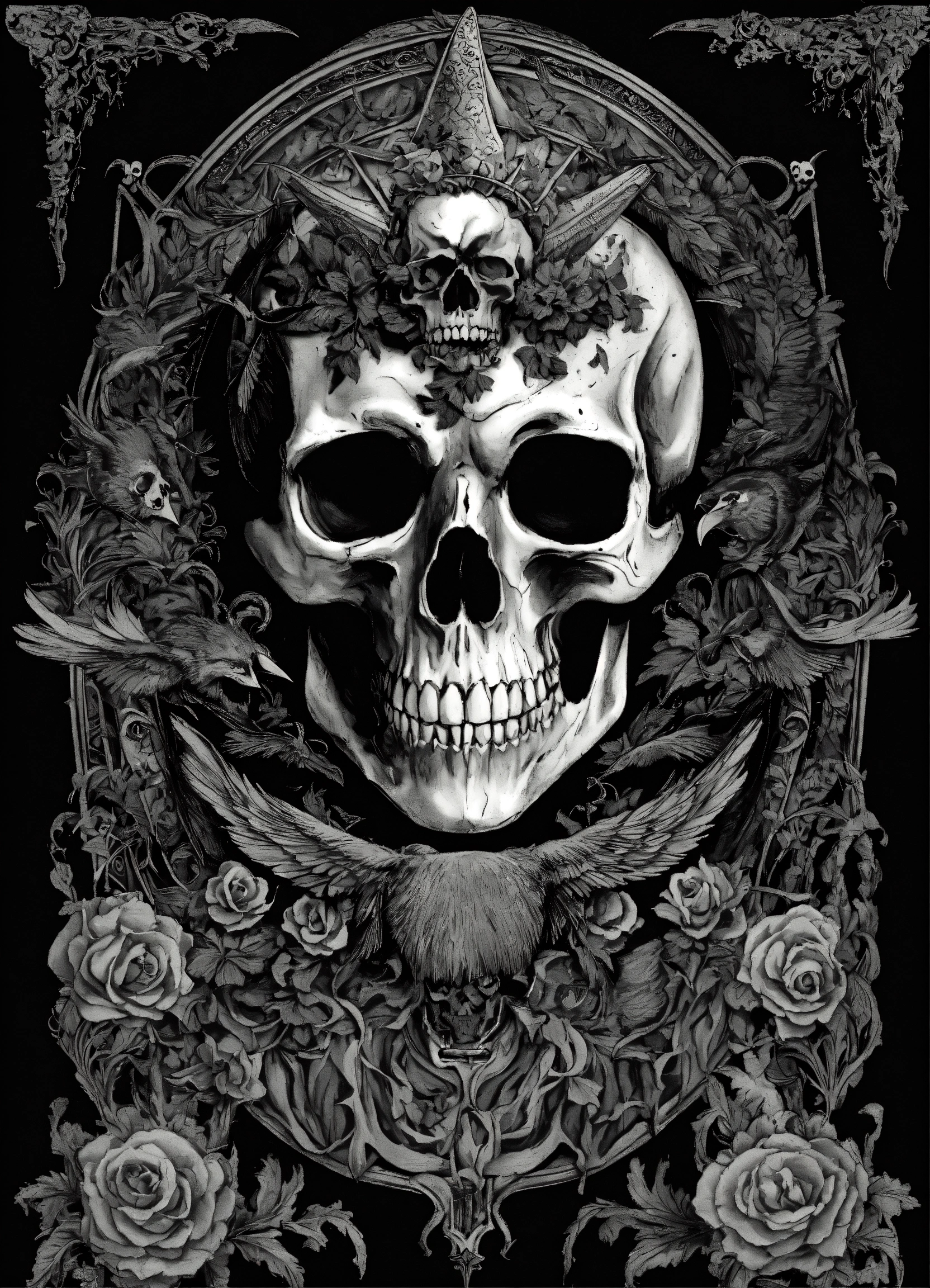 Lexica - Victorian style, satanic symbols, angry vampire skull, crow ...