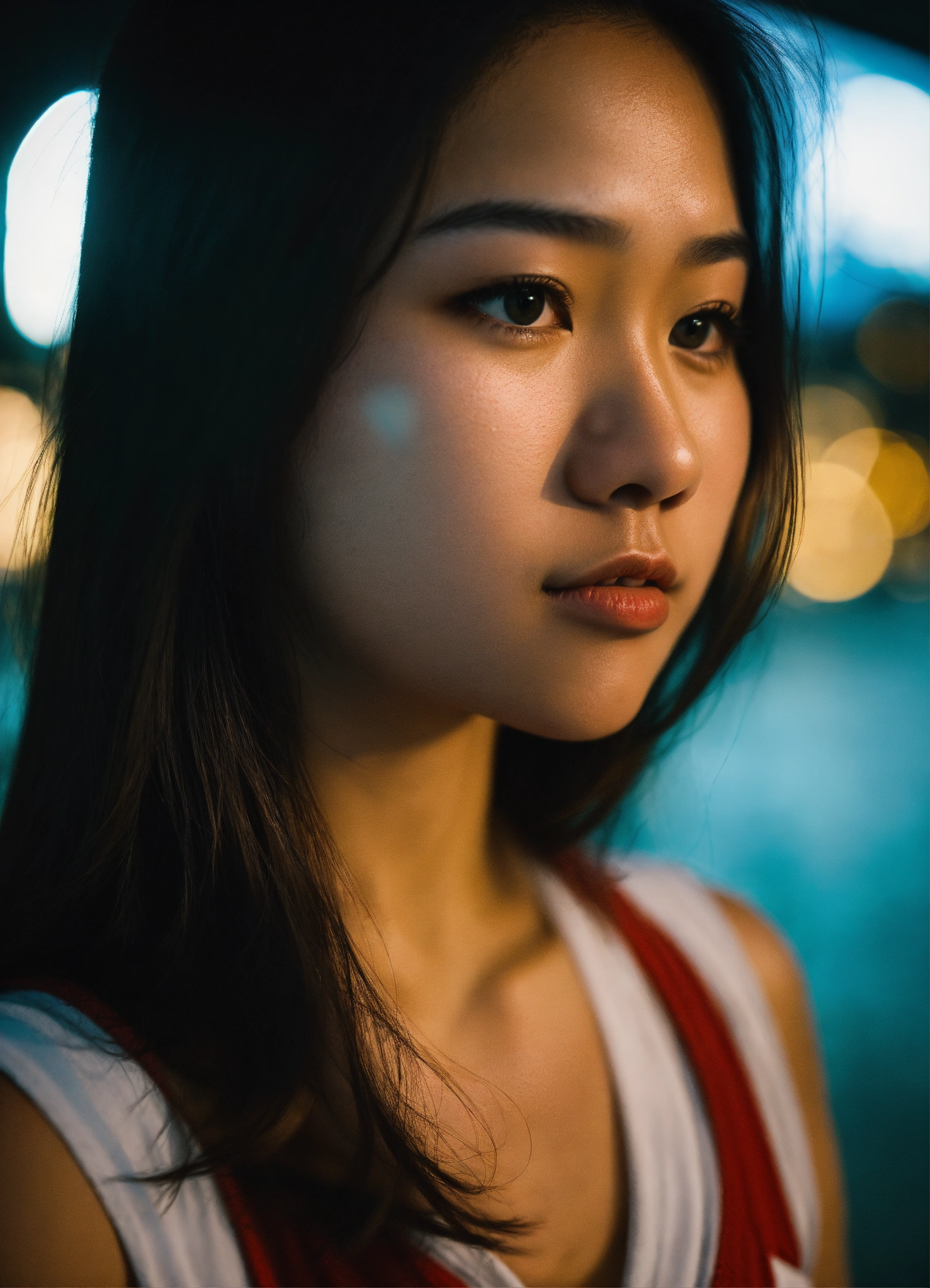 Lexica Close Up Side Shot Slightly Tanned Face Athletic 18 Year Old 5964