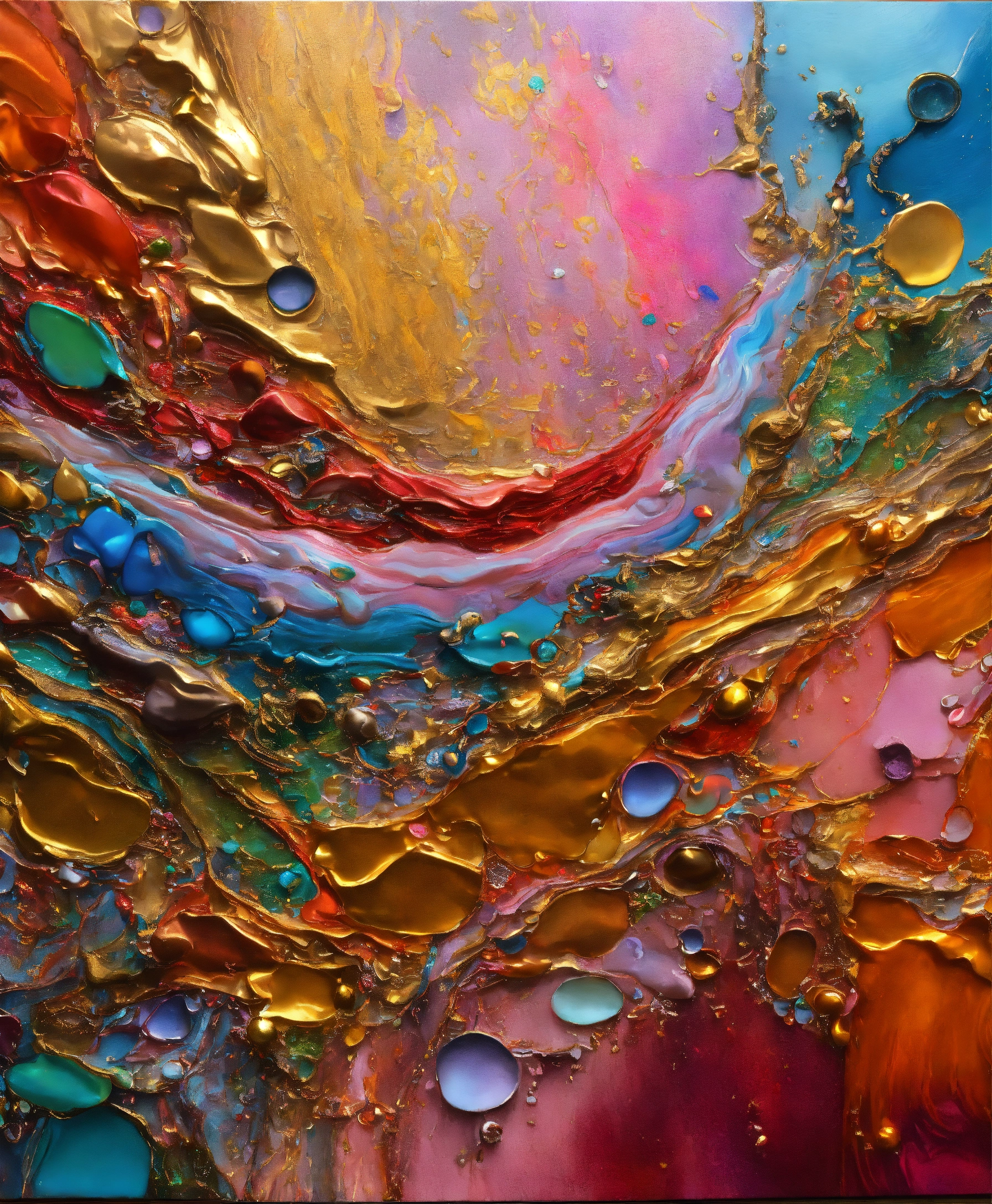 Lexica - Colorful abstract painting oil and water complex complicated ...