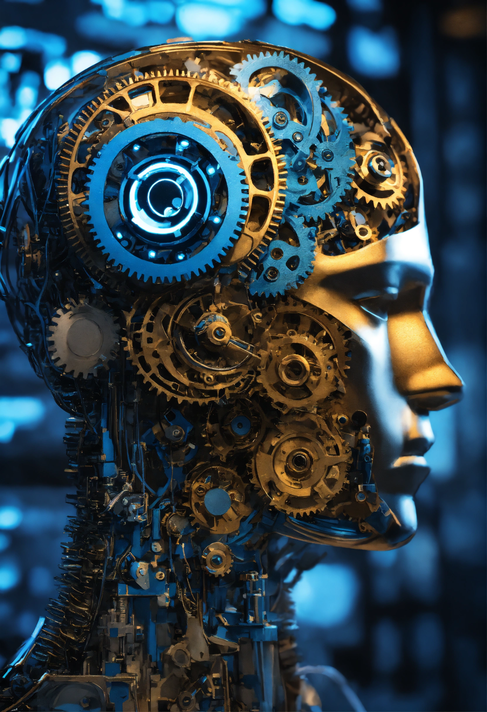 Lexica - "Illuminated Thought Process", glowing brain center stage ...