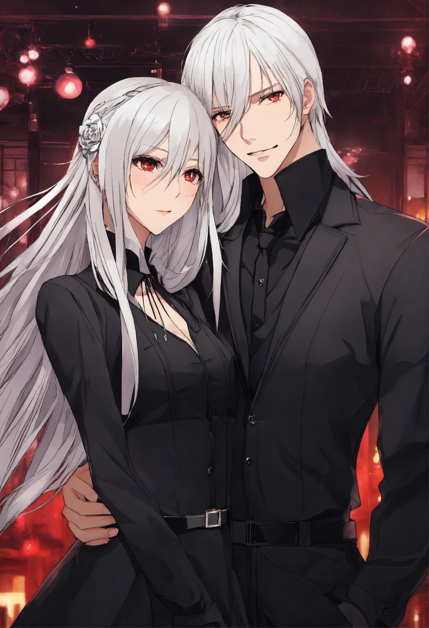 Lexica - Guy and girl 20 years old. twins. The girl has white long ...