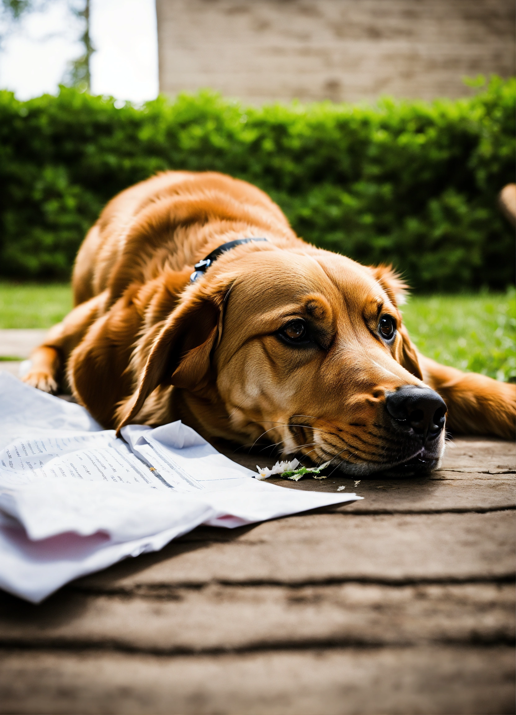 Lexica - Dog eating paper