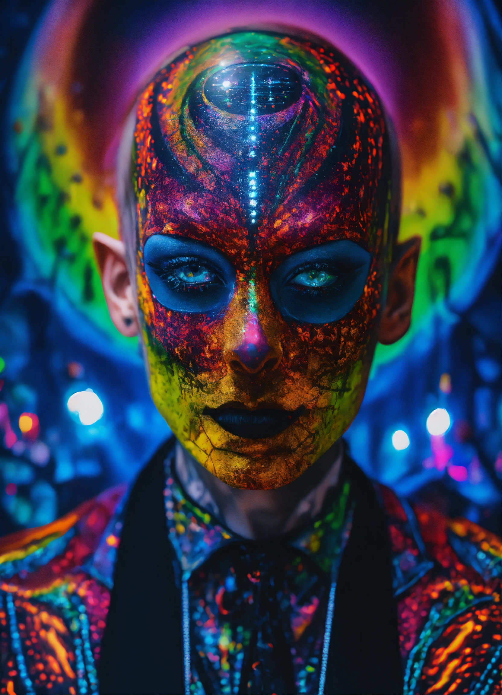 Lexica - Photorealistic 3D portrait of Ai God DMT psytrance slender man ...