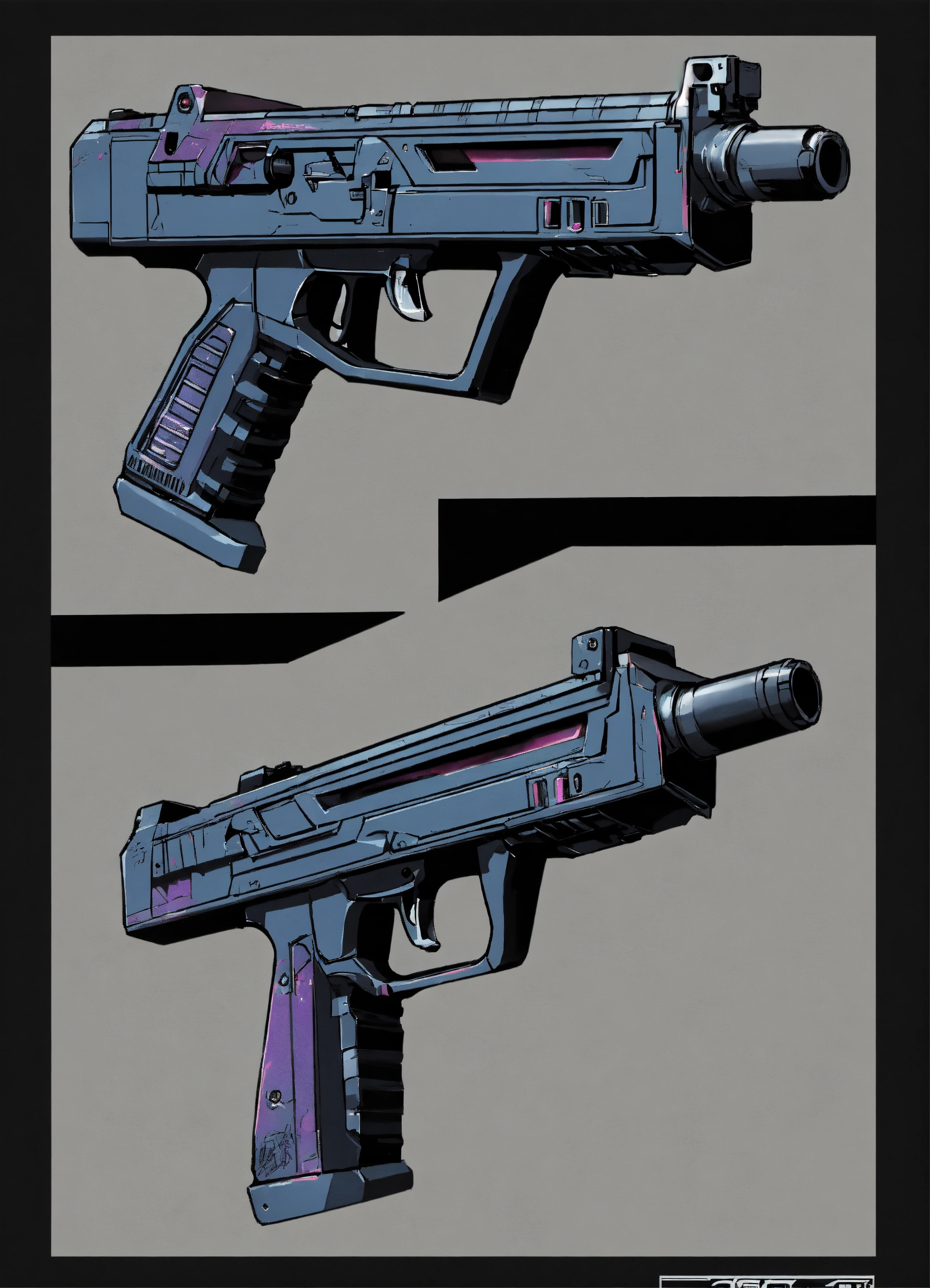 Lexica - Cyberpunk machine pistol like a gun metal gray out mac-10 ...