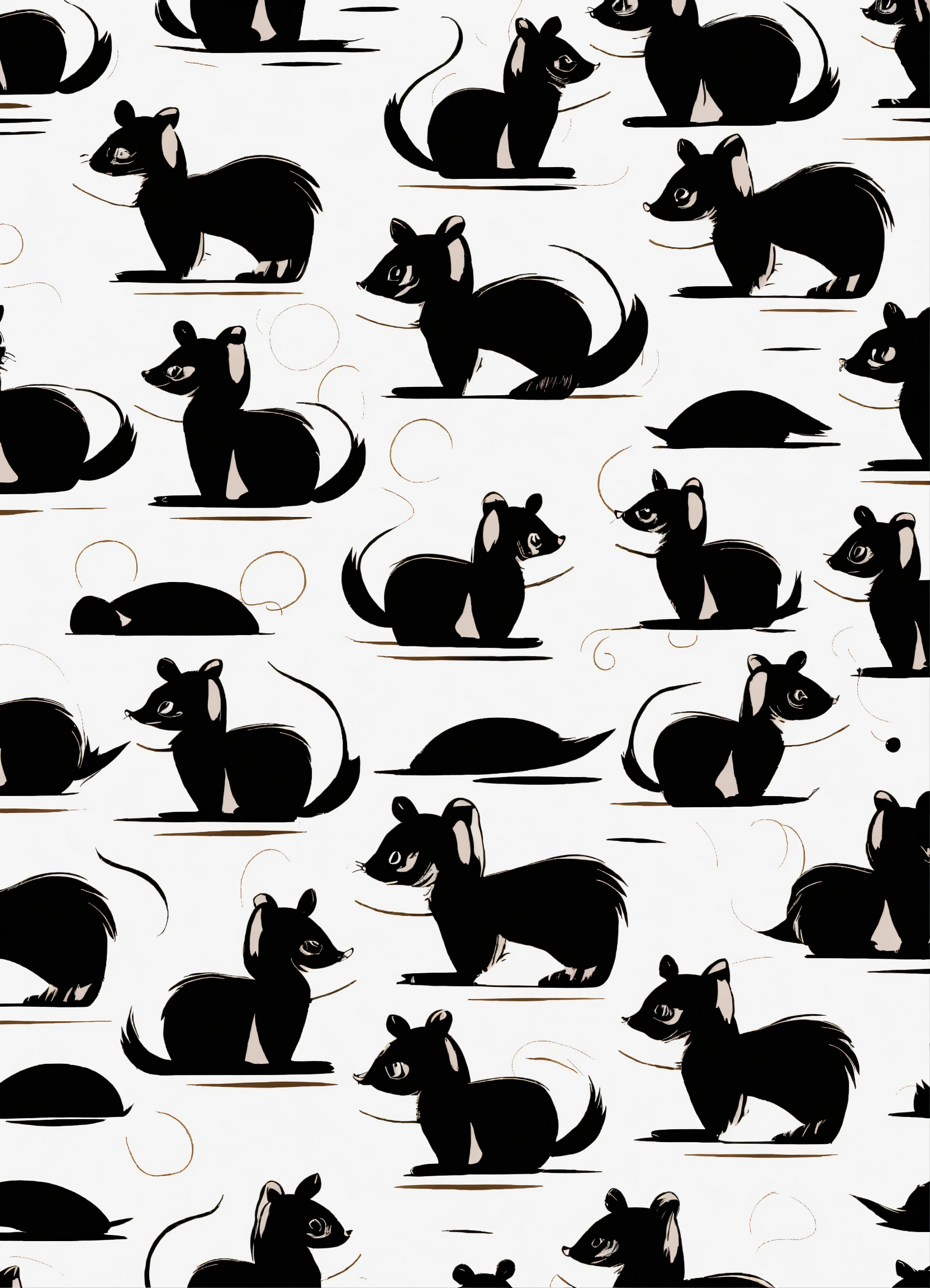Lexica - Little skunk pattern, in cartoon art