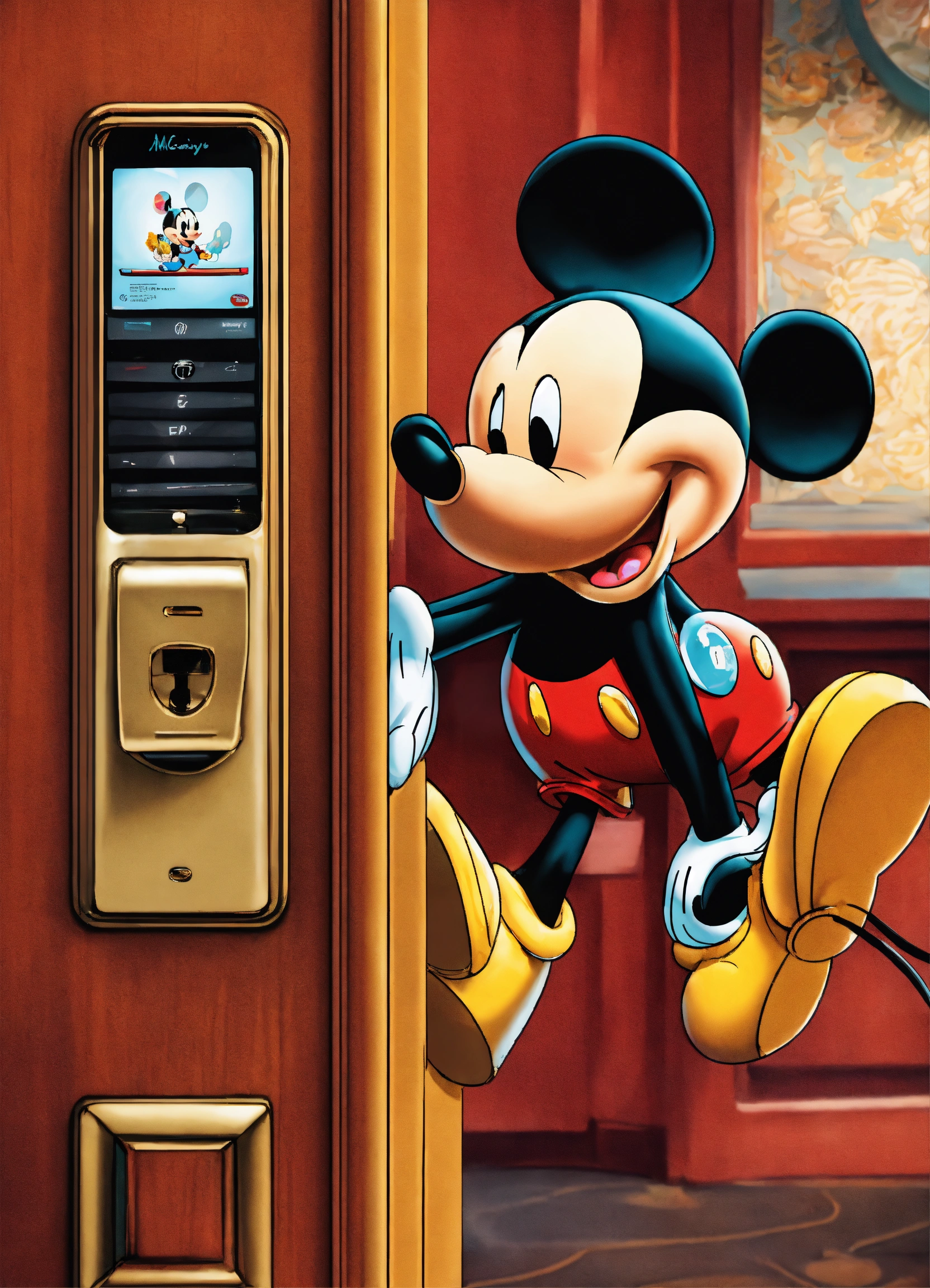 Lexica - Leaflets on the door handle depicting Mickey Mouse sitting at ...