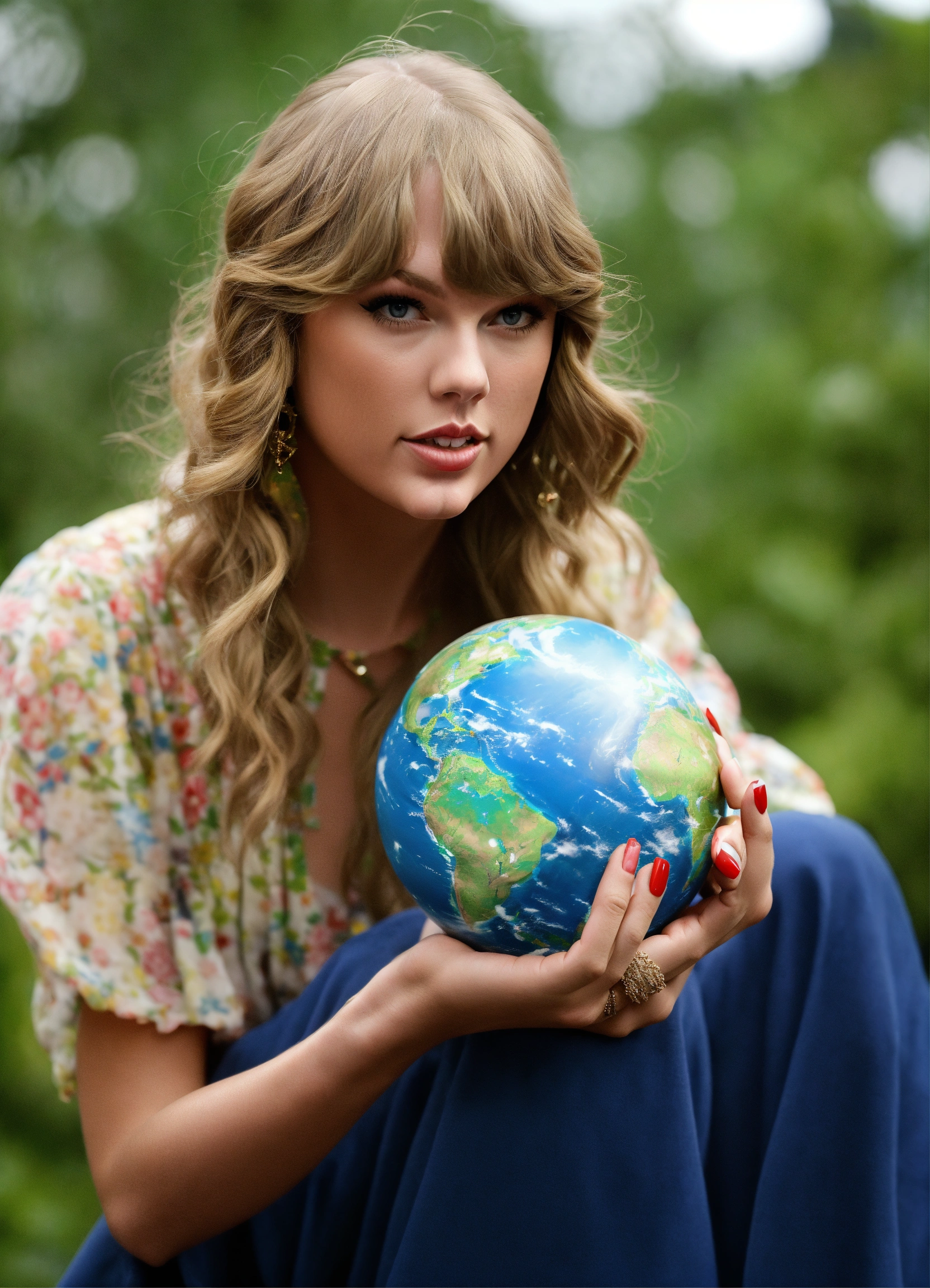 Lexica - Taylor Swift holds the Earth on her hand