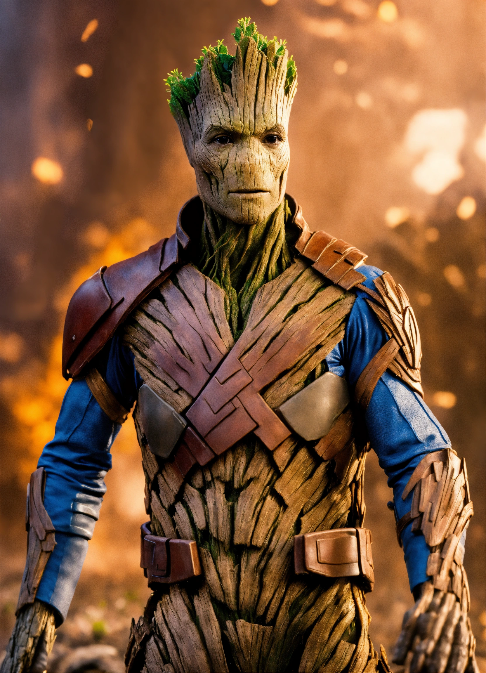 Lexica - Closeup Marvel GROOT,8k ,in the war,full body