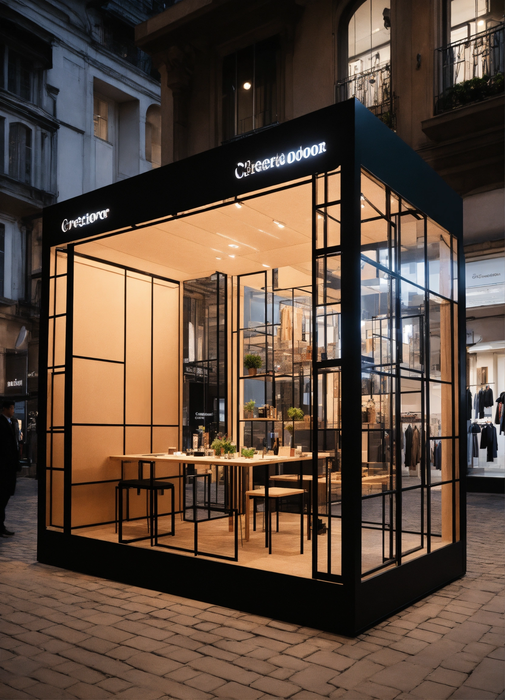 Lexica - Design a pop-up booth that is three meters in depth and eight ...