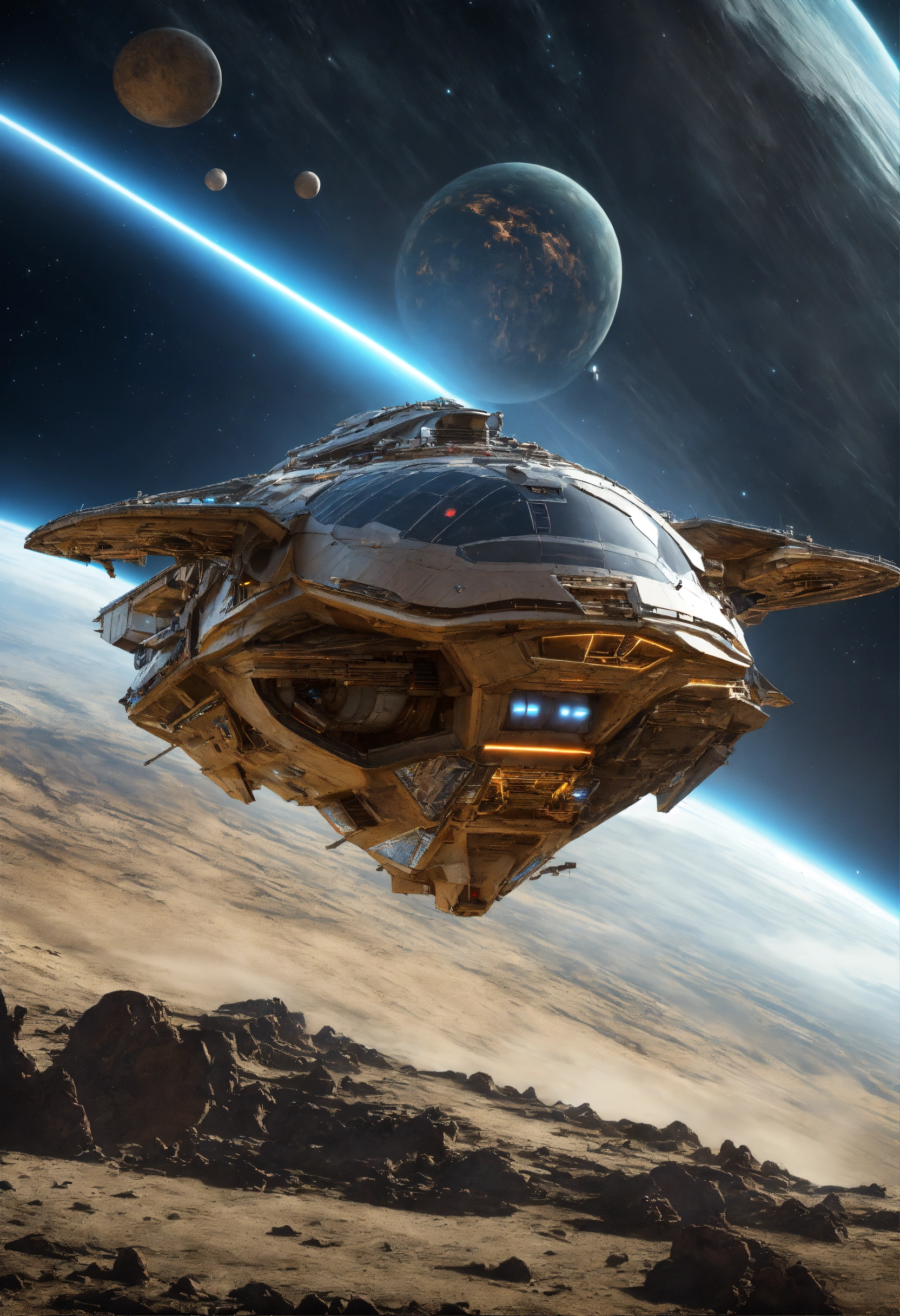 Lexica - Futuristic starship ,hyper realistic, detailed render ...