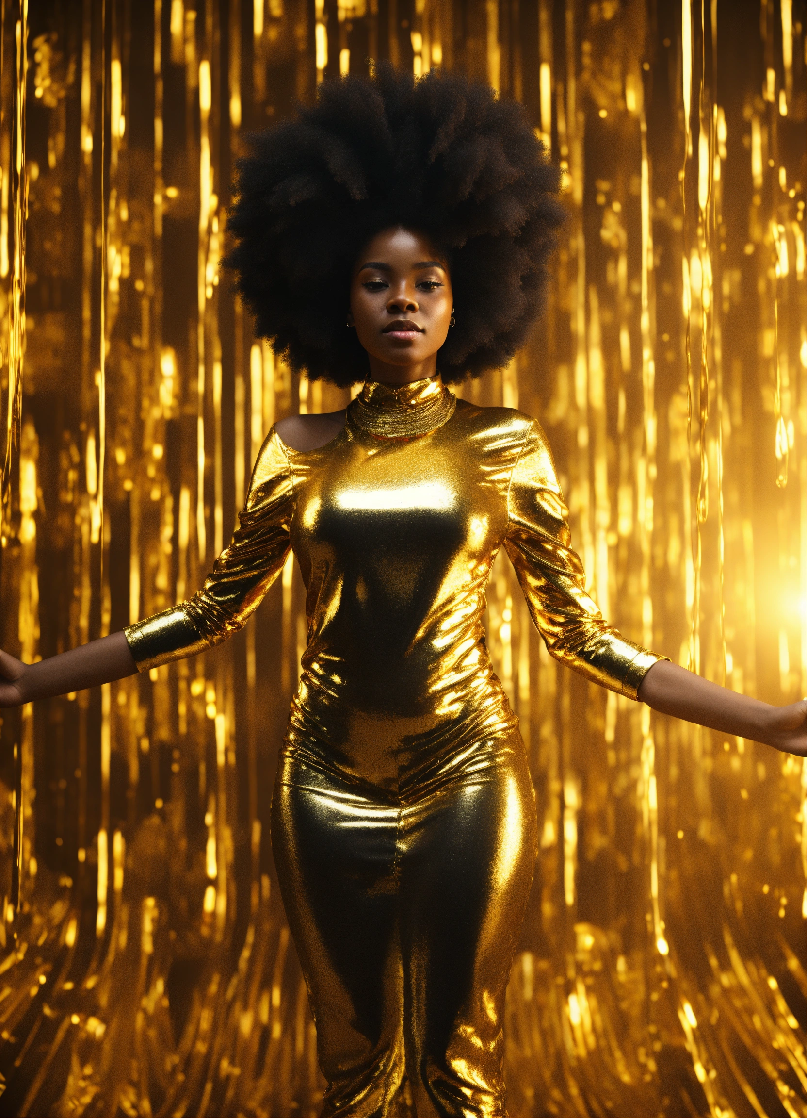 Lexica - 3d render of black woman with afro, full body shot, standing ...