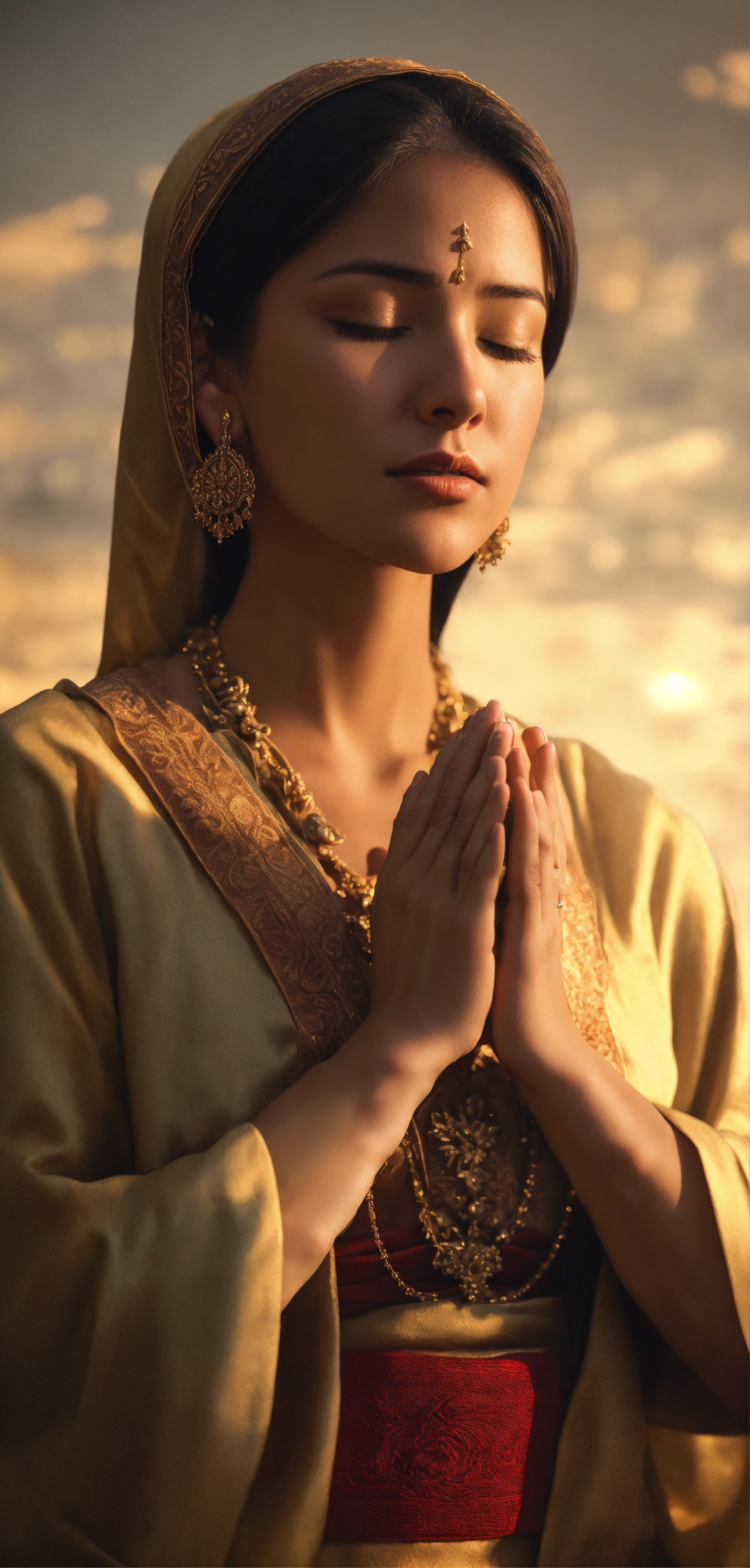 Lexica - Woman praying, realistic, cinematic