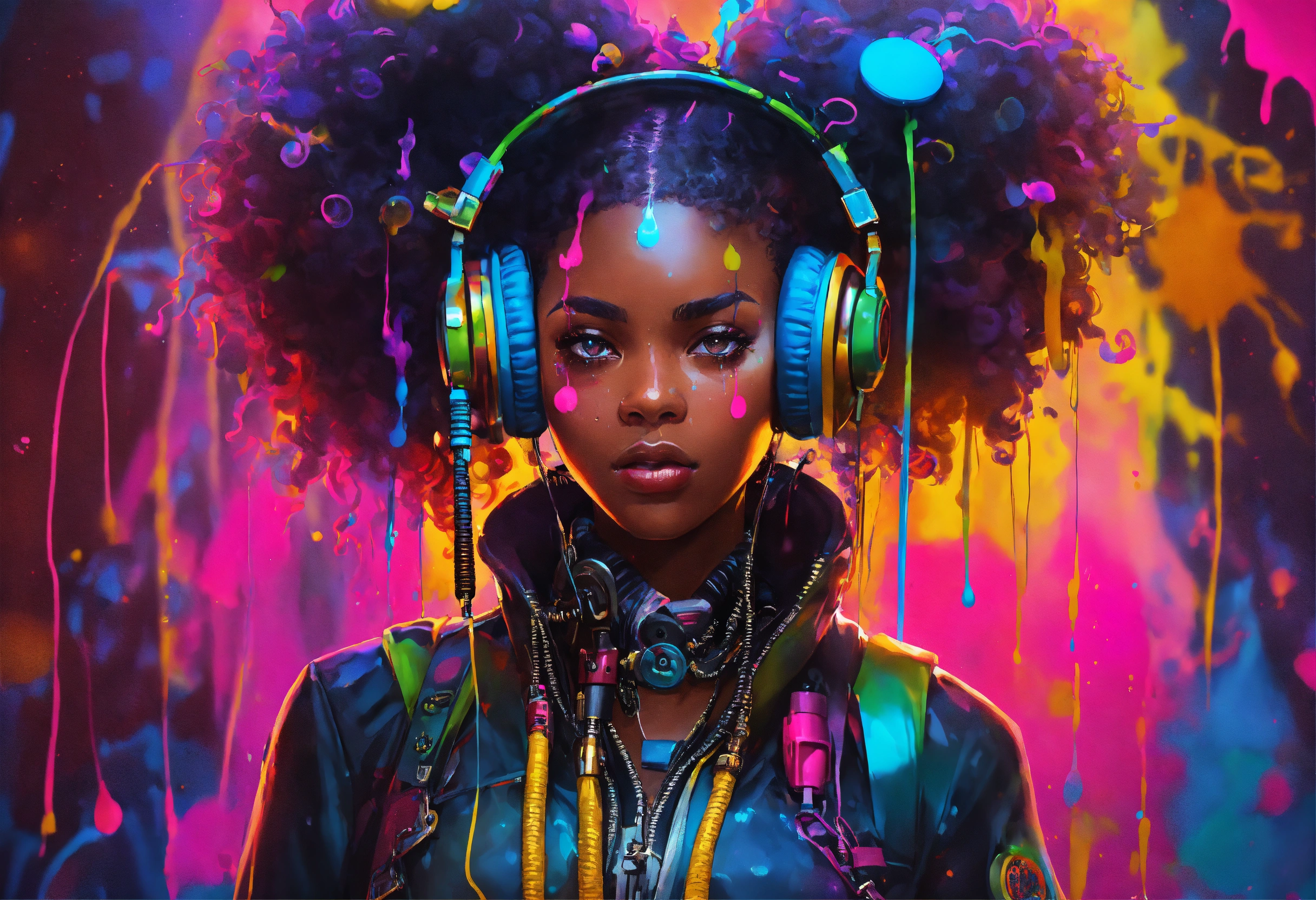 Lexica - Full body rendition of a Gothic-punk African American deep ...