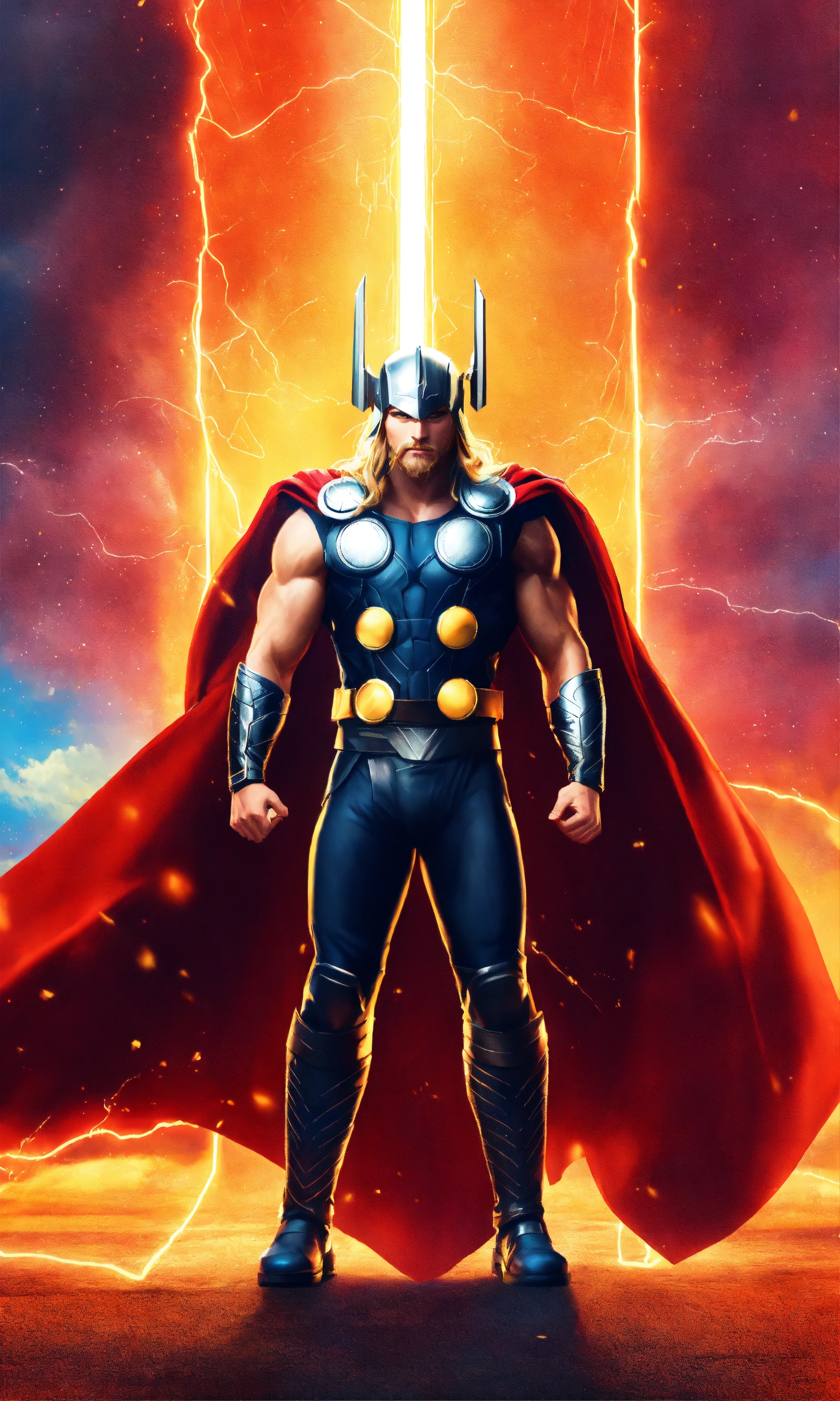 Lexica - Thor as different superhero power full-body, colorful ...