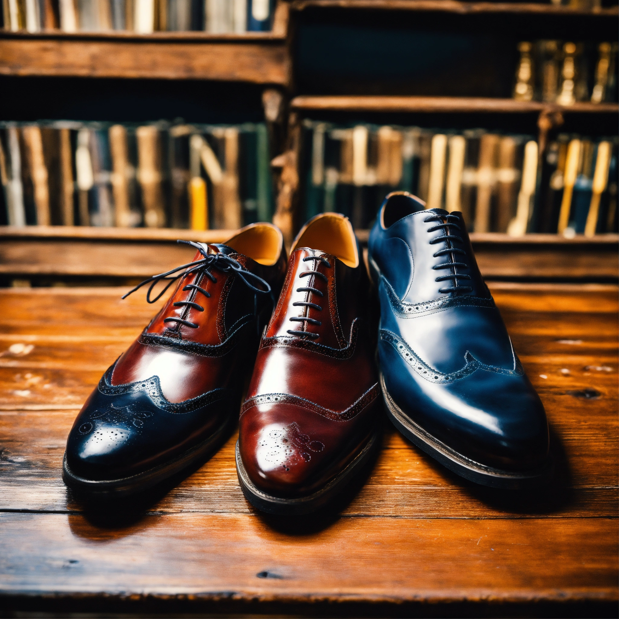 Lexica - 3 mens formal shoes sitting upside down on rustic table. 1st ...